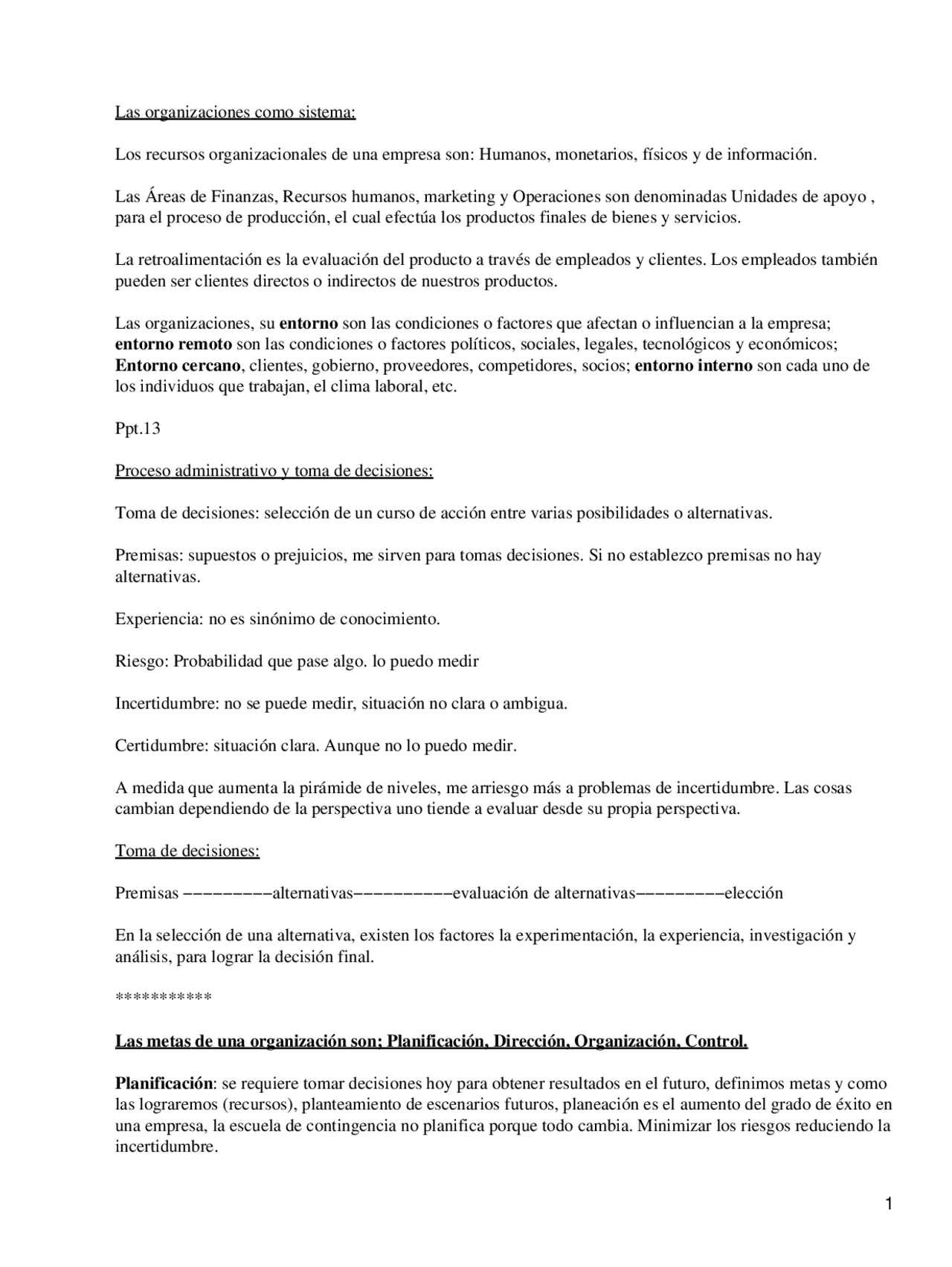 Fundamentos De Administración Apuntes Management Docsity