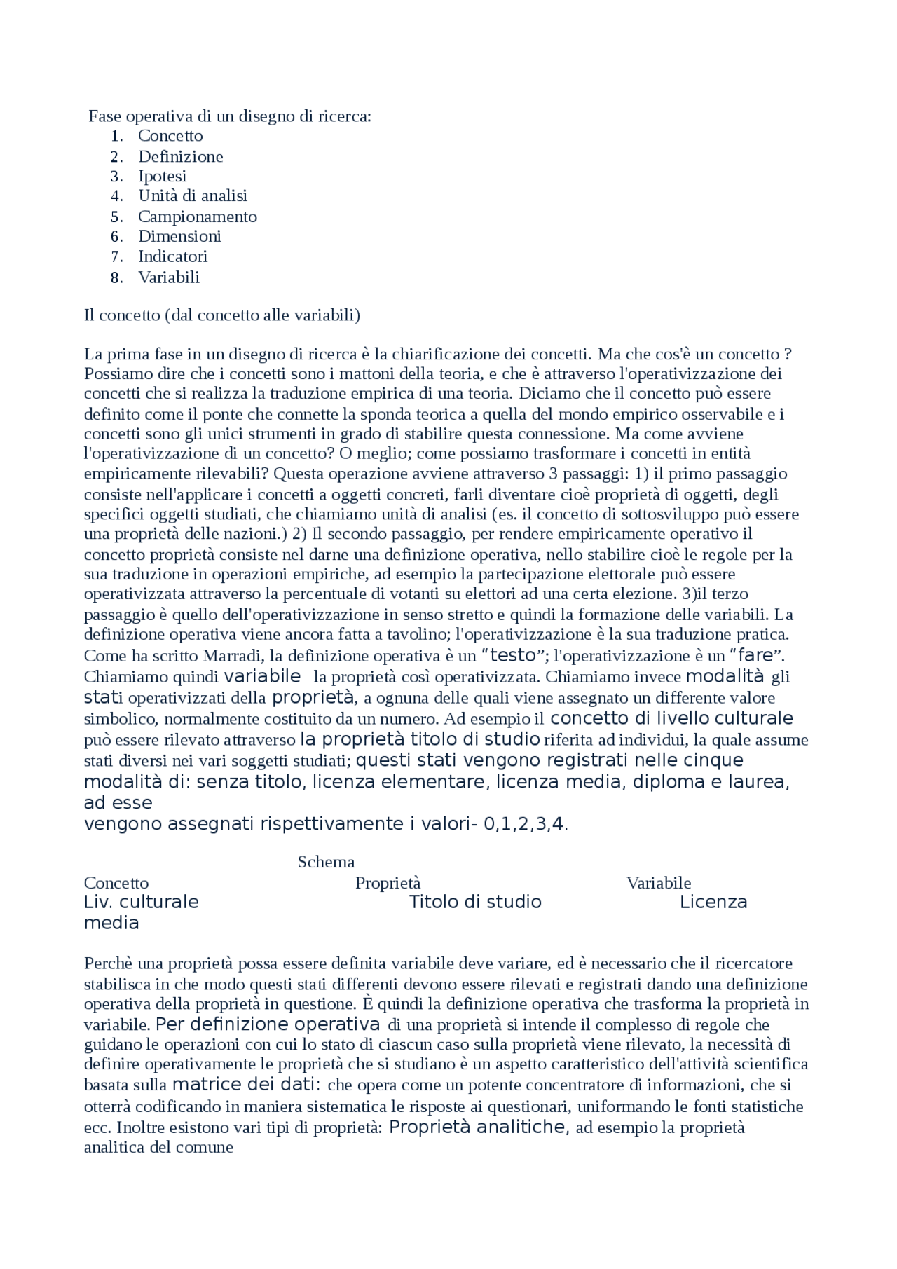 Fase operativa di un disegno di ricerca | Apuntes de Metodología de ...