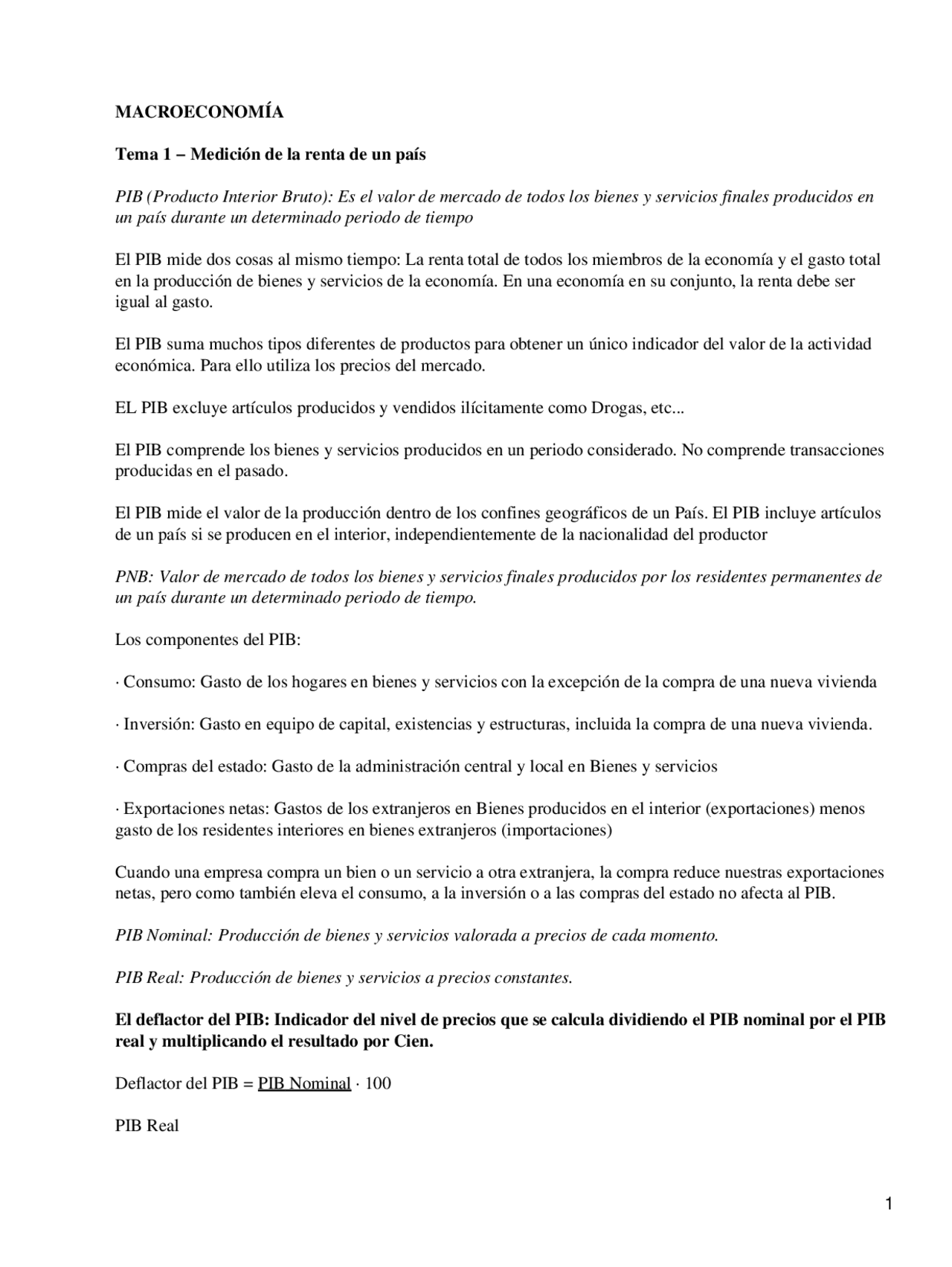 Macroeconomía Apuntes Management Parte1 Docsity
