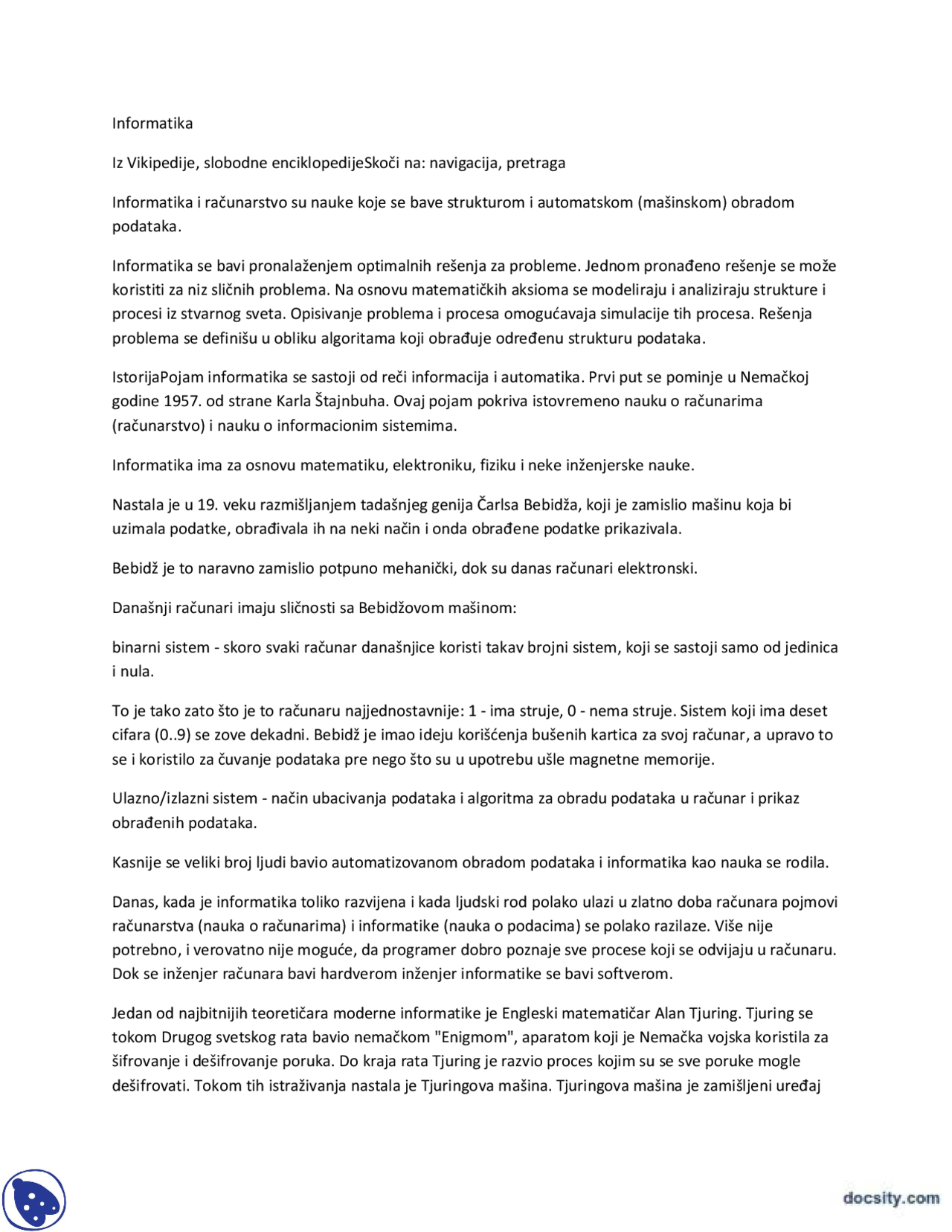 Informatika Beleska Softverski Alati 1 Informatika 2 Beleške