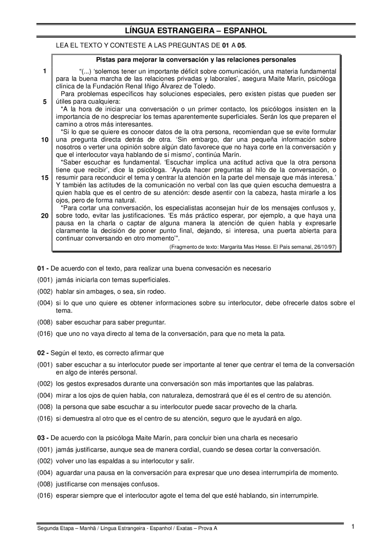 Prova I Exatas Ufms 2003 P1 Docsity