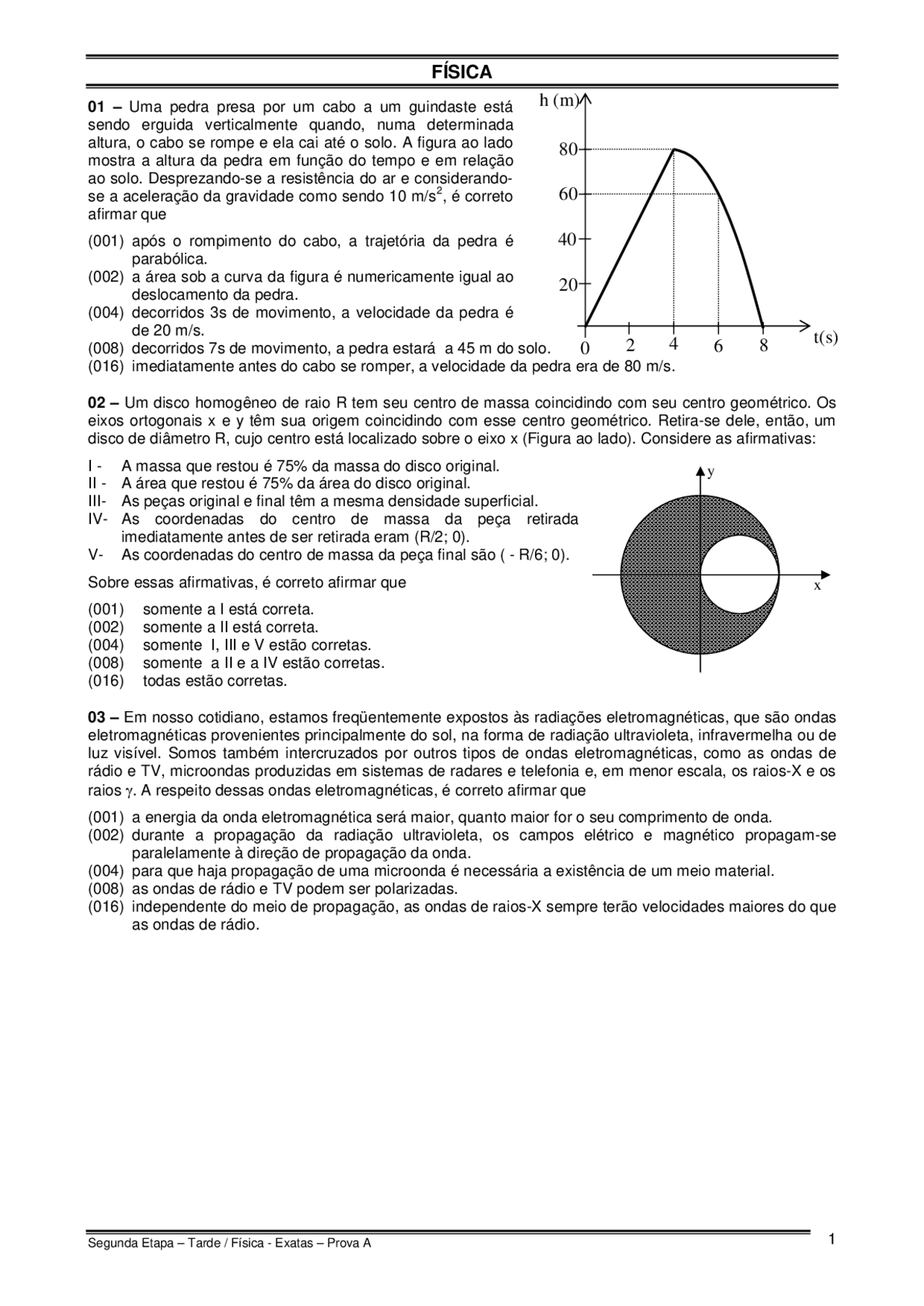 Prova I Exatas Ufms 2003 P2 Docsity