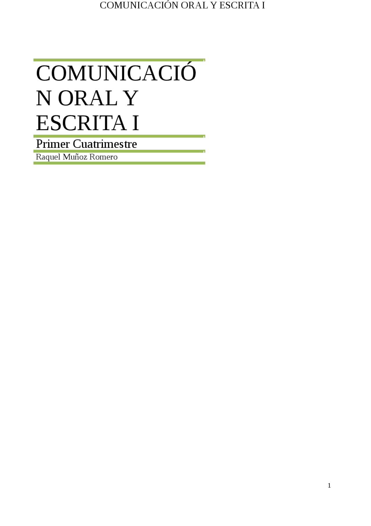 Comunicación Oral Y Escrita I Docsity