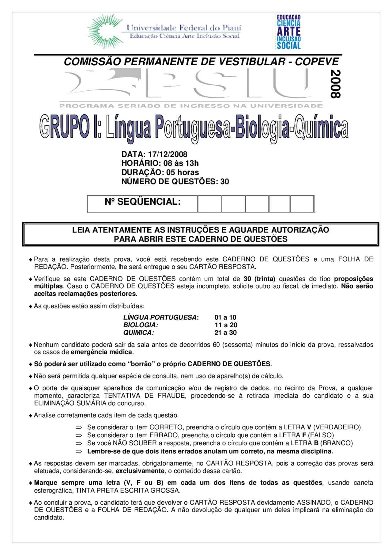 Prova Ufpi 2008 Docsity