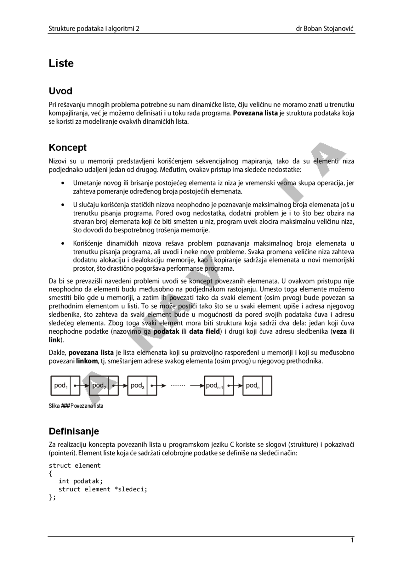 Liste-Beleska-Strukture podataka i algoritmi 2-Informatika | Beleške' predlog Strukture podataka ...