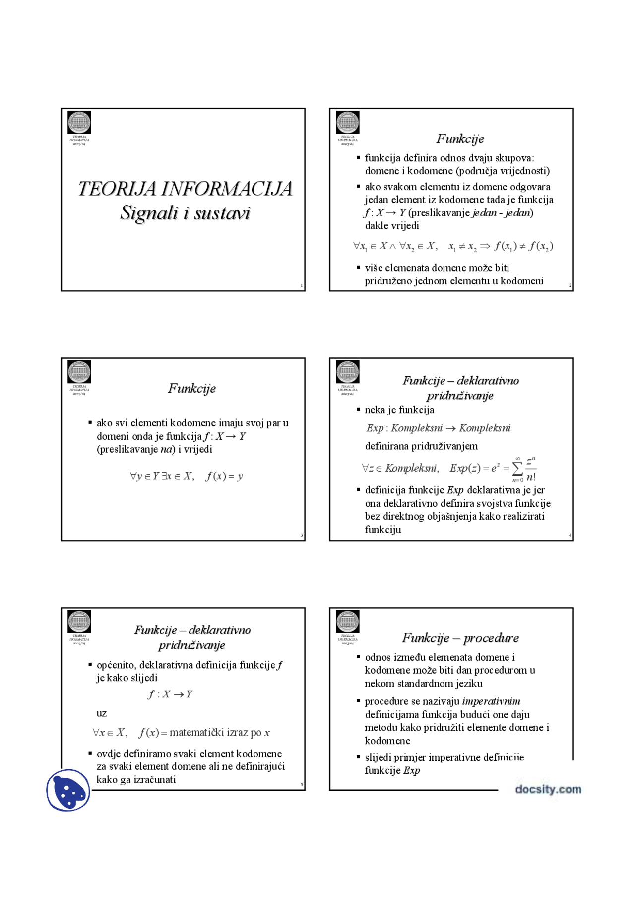 Signali I Sustavi Slajdovi Teorija Informacije Informatika 2