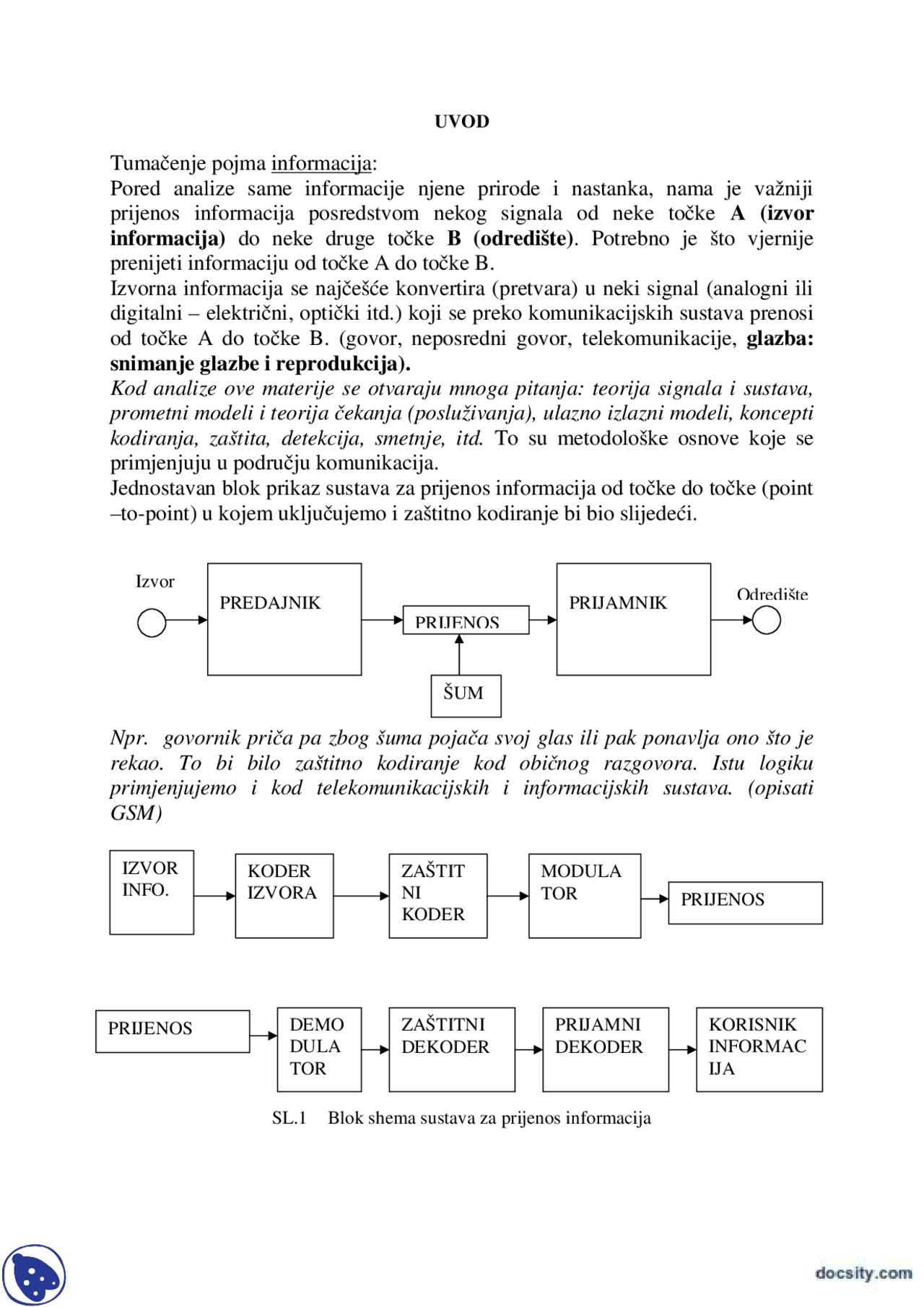 Uvod Skripta Teorija Informacije Informatika Rezime Predlog
