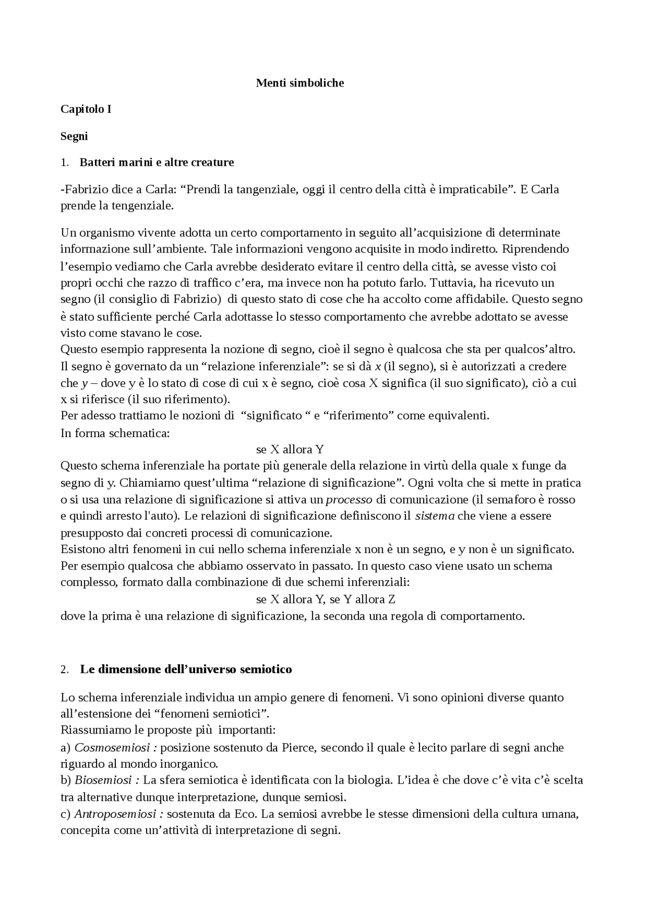 Menti Simboliche Riassunto Docsity