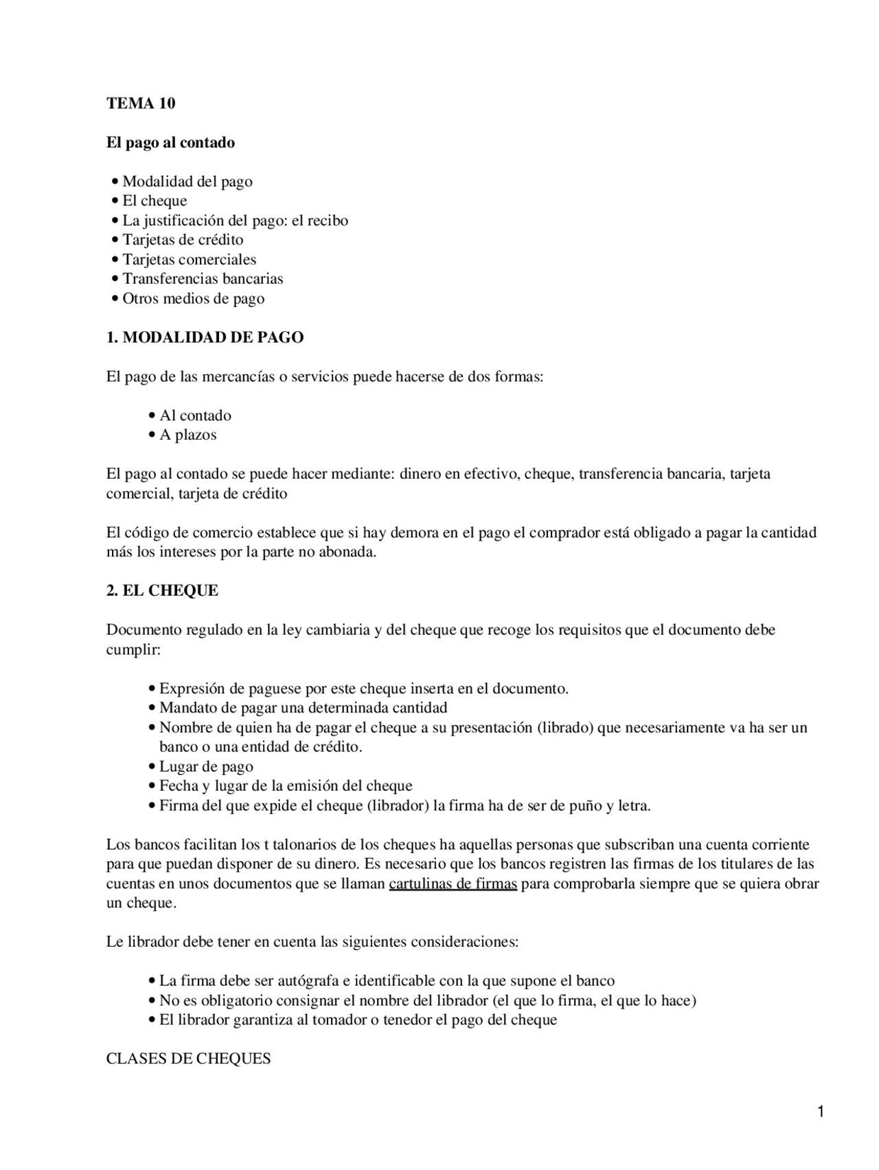 El pago al contado - Apuntes - Management | Study notes of Business ...