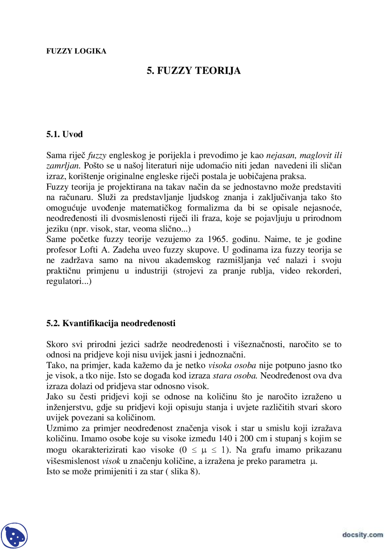 Fuzzy Teorija Skripta Inteligentni Sistemi Informatika Rezime