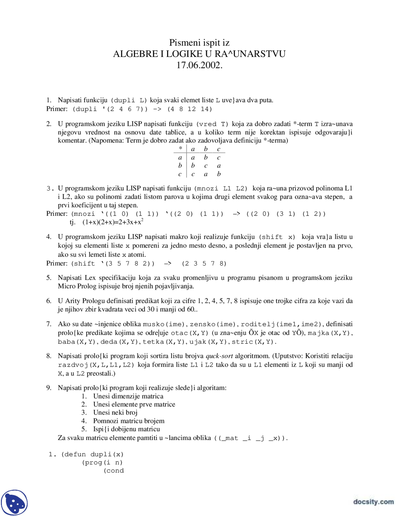 Pismeni Ispit Ispit Teorijsko Racunarstvo Informatika 26 Ispiti
