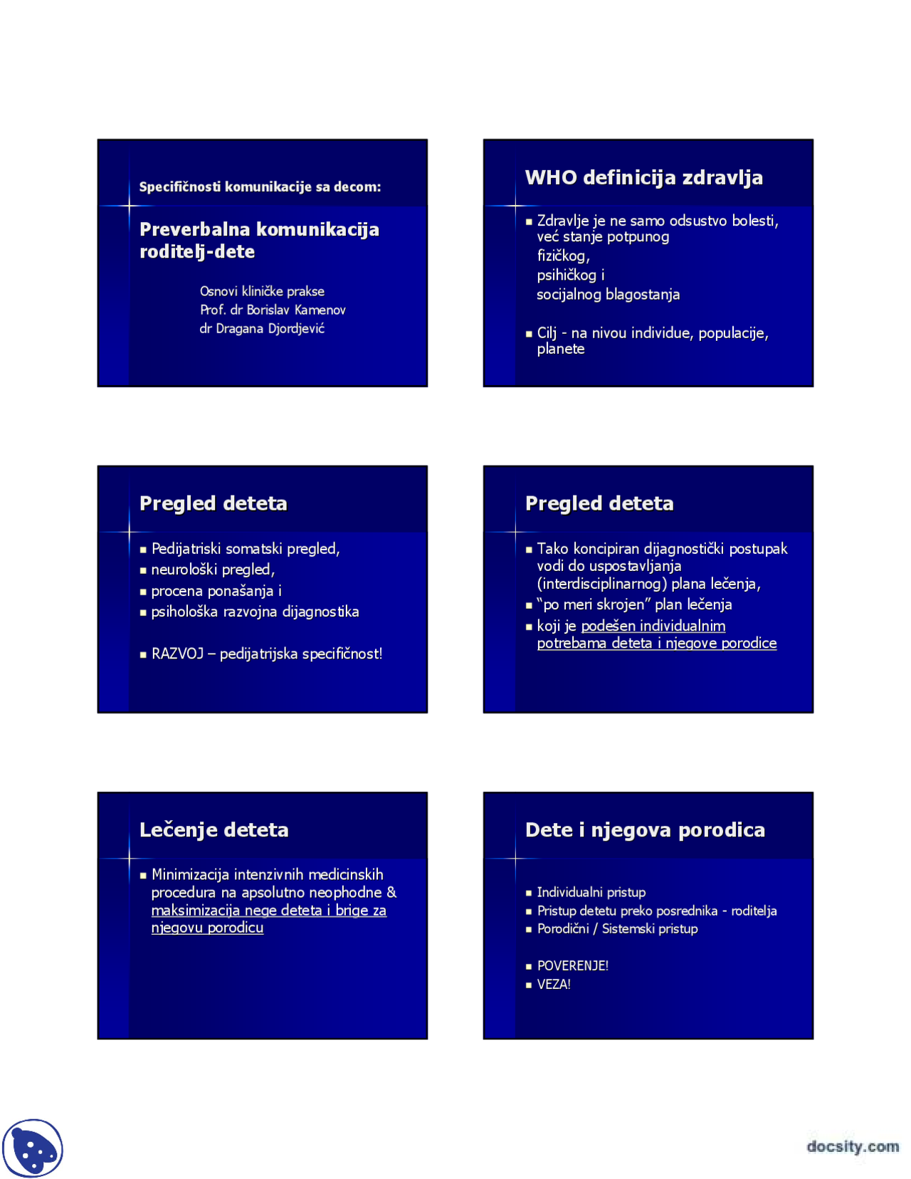 Preverbalna komunikacija-Slajdovi-Prva pomoc-Medicina | Slajdovi' predlog Prva pomoć - Docsity