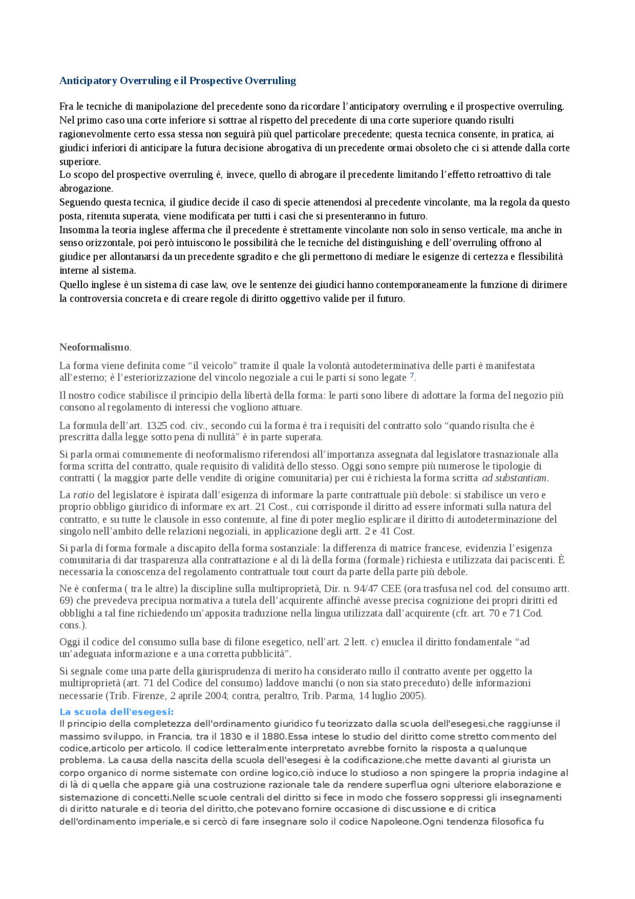Anticipatory Overruling e il Prospective Overruling | Appunti di ...