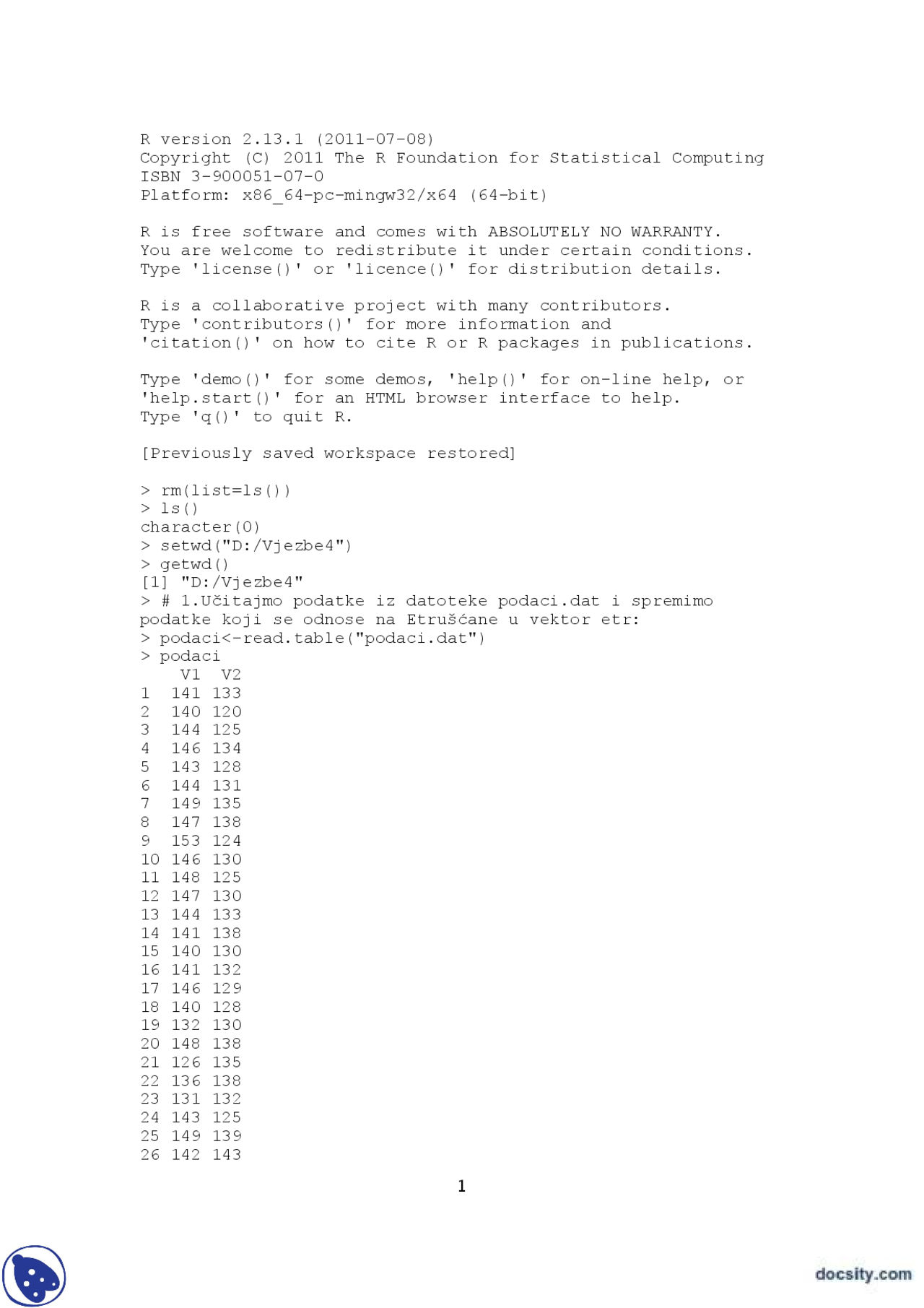 Zadaci i resenja-Vezbe-Statisticki praktikum-Matematika (11) | Vežbe' predlog Osnovi statistike ...