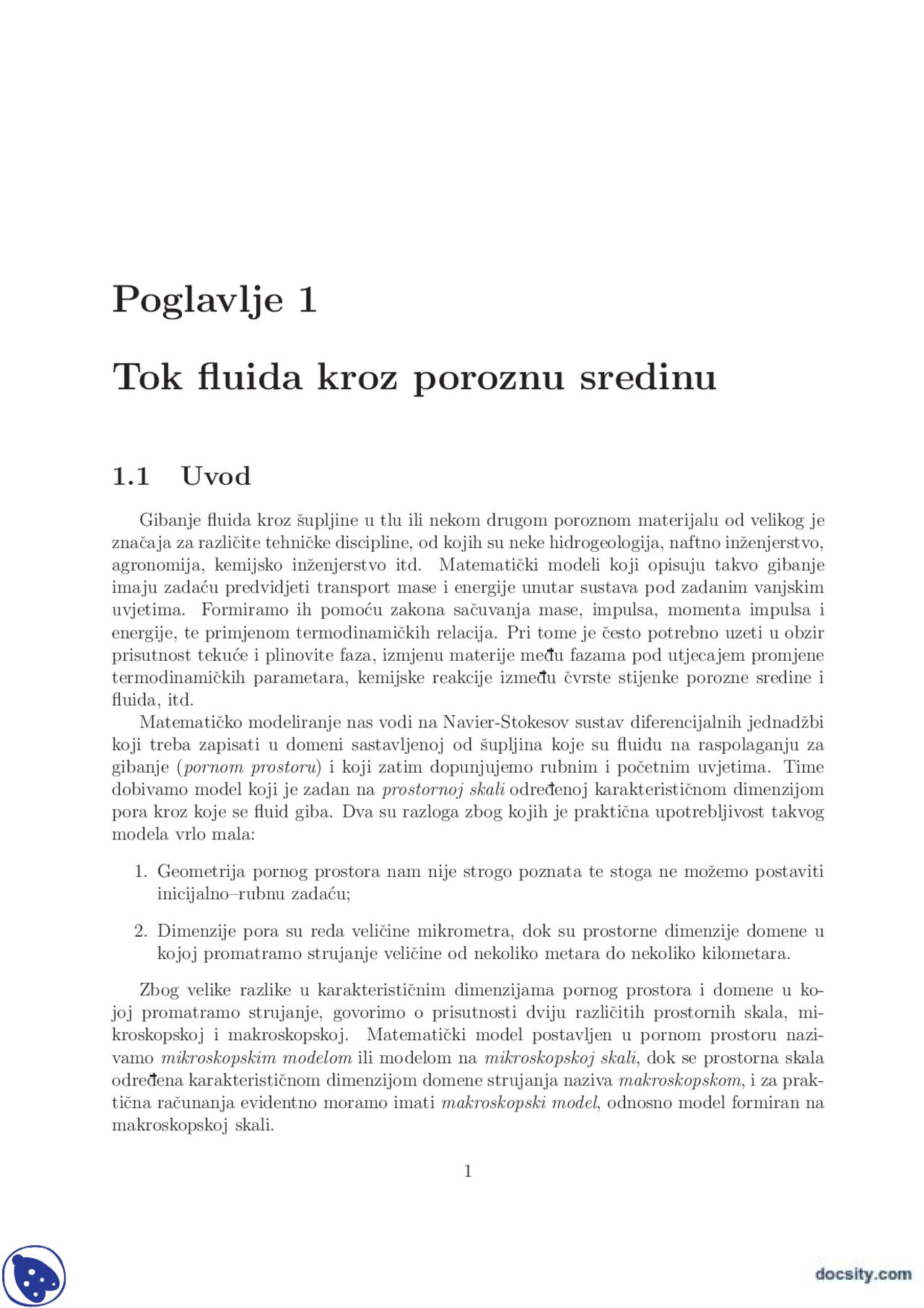 Tok fluida kroz poroznu sredinu-Skripta-Matematicki modeli transporta ...