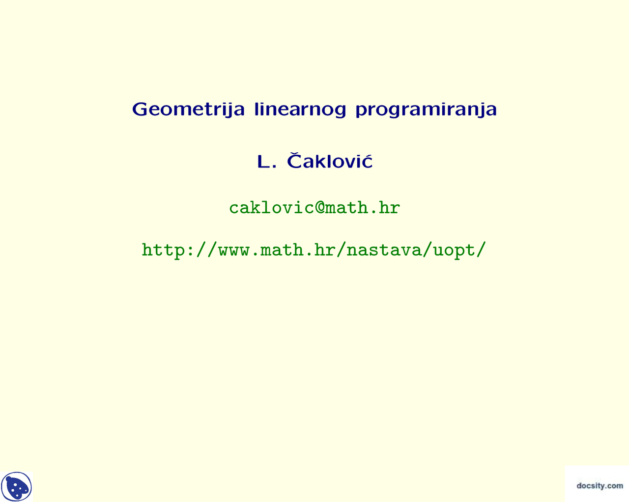 Geometrija linearnog programiranja-Slajdovi-Uvod u optimizaciju-Matematika | Slajdovi' predlog ...