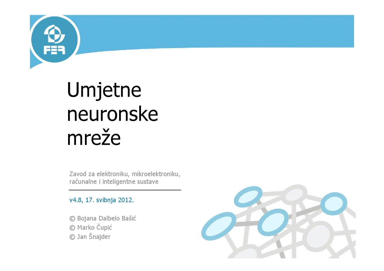 Umjetne Neuronske Mreze-Slajdovi-Vestacka inteligencija-Matematika | Slajdovi' predlog Veštačka ...