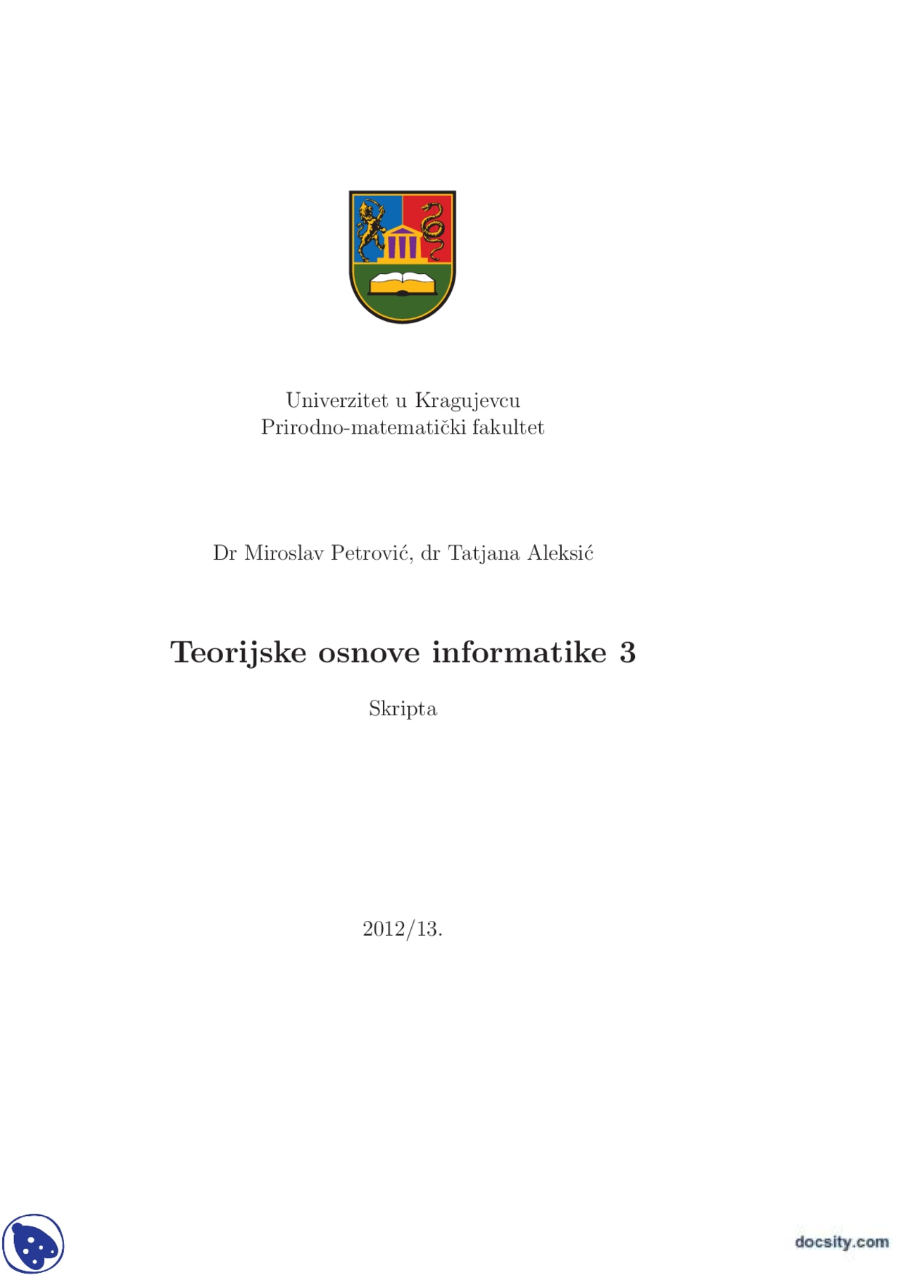 Uvod u teoriju grafova-Skripte-Teorijske osnove informatike 3-Informatika | Rezime' predlog ...