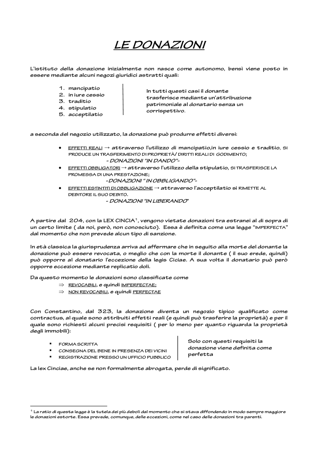 Le Donazioni Docsity
