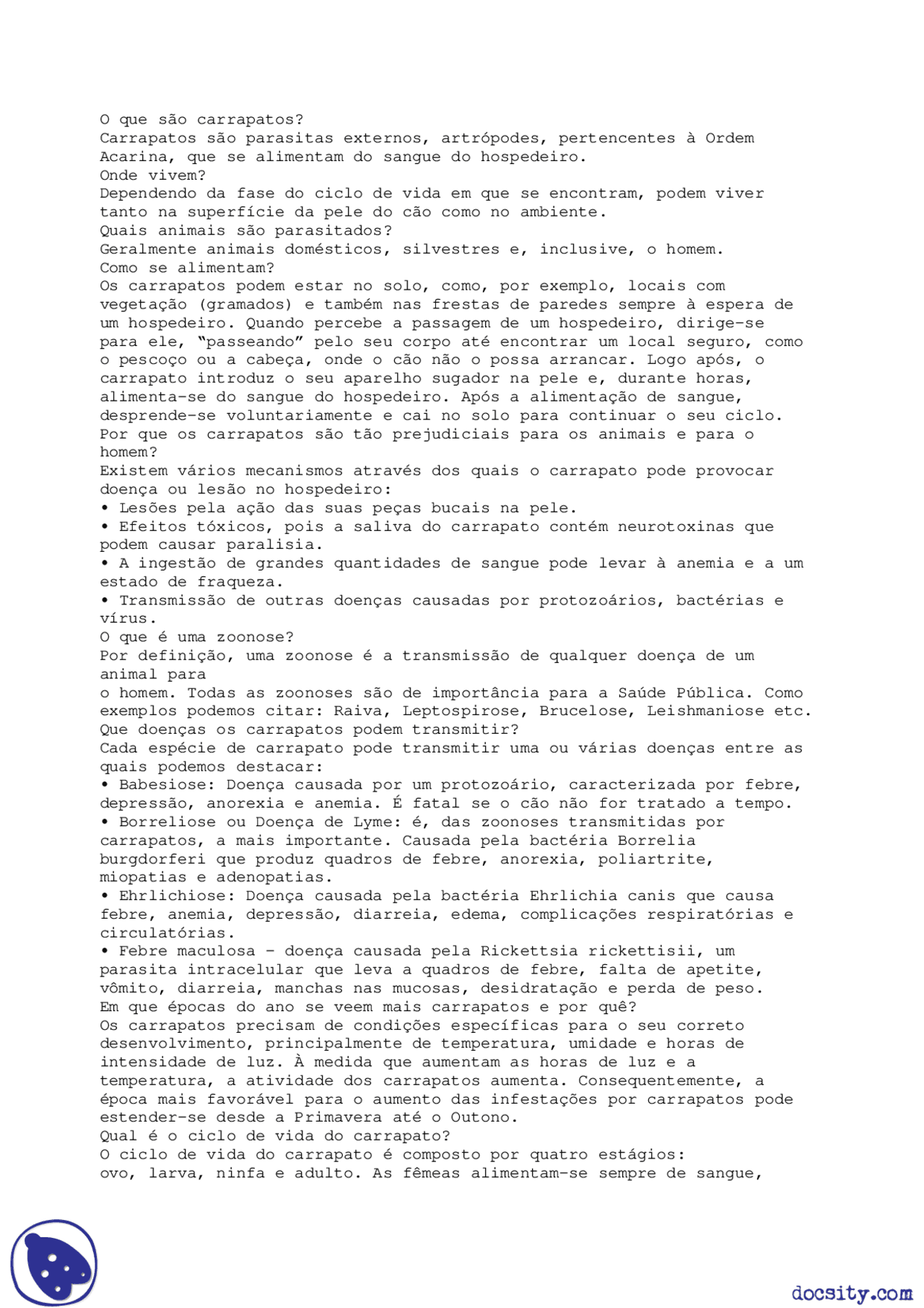 Carrapato Apostilas Agronomia Docsity