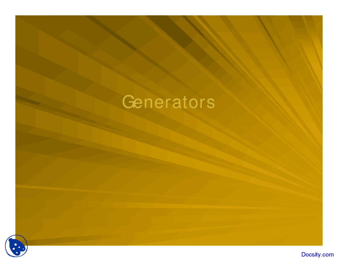 Generators General Physcis Lecture Slides Docsity