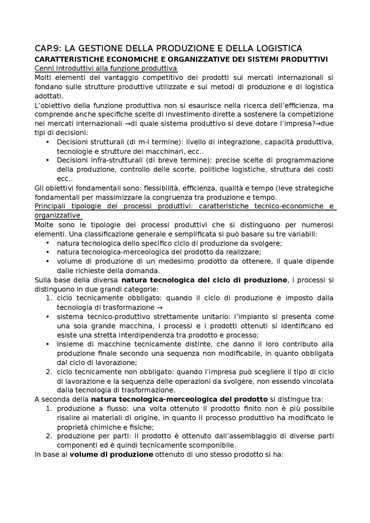 Produzione E Logistica Cap 9 Mcgraw Hill Docsity
