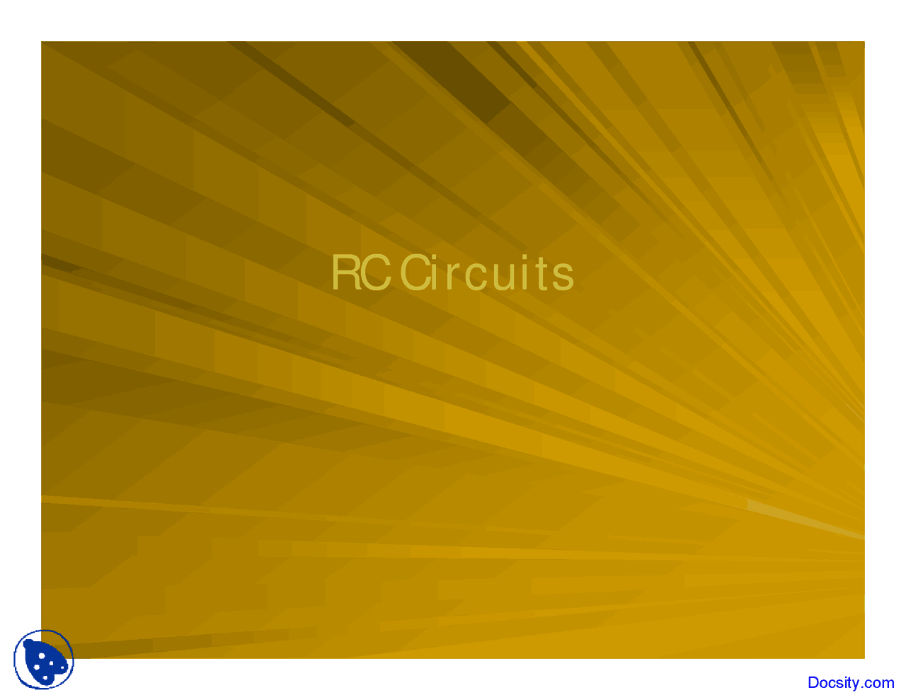Rc Circuits General Physcis Lecture Slides Docsity