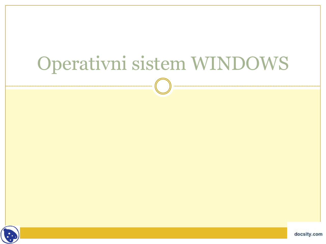 Operativni Sistem Windows Slajdovi Softverski Alati 1 Informatika