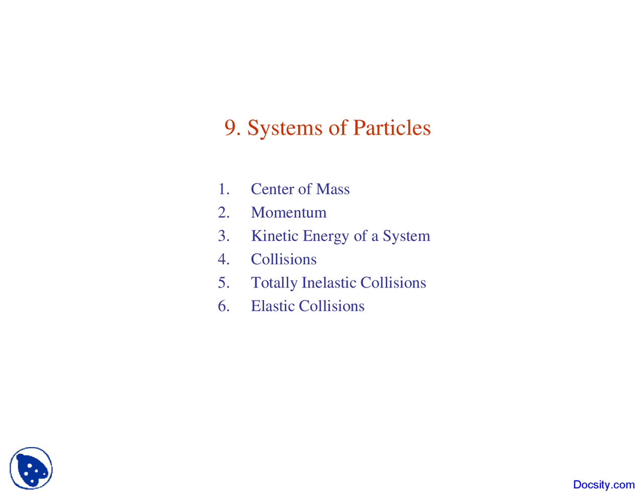 Particle Equations General Physcis Lecture Slides Docsity