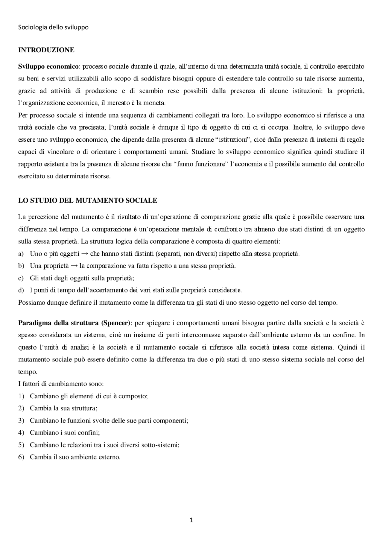 Appunti Sociologia Dello Sviluppo Docsity