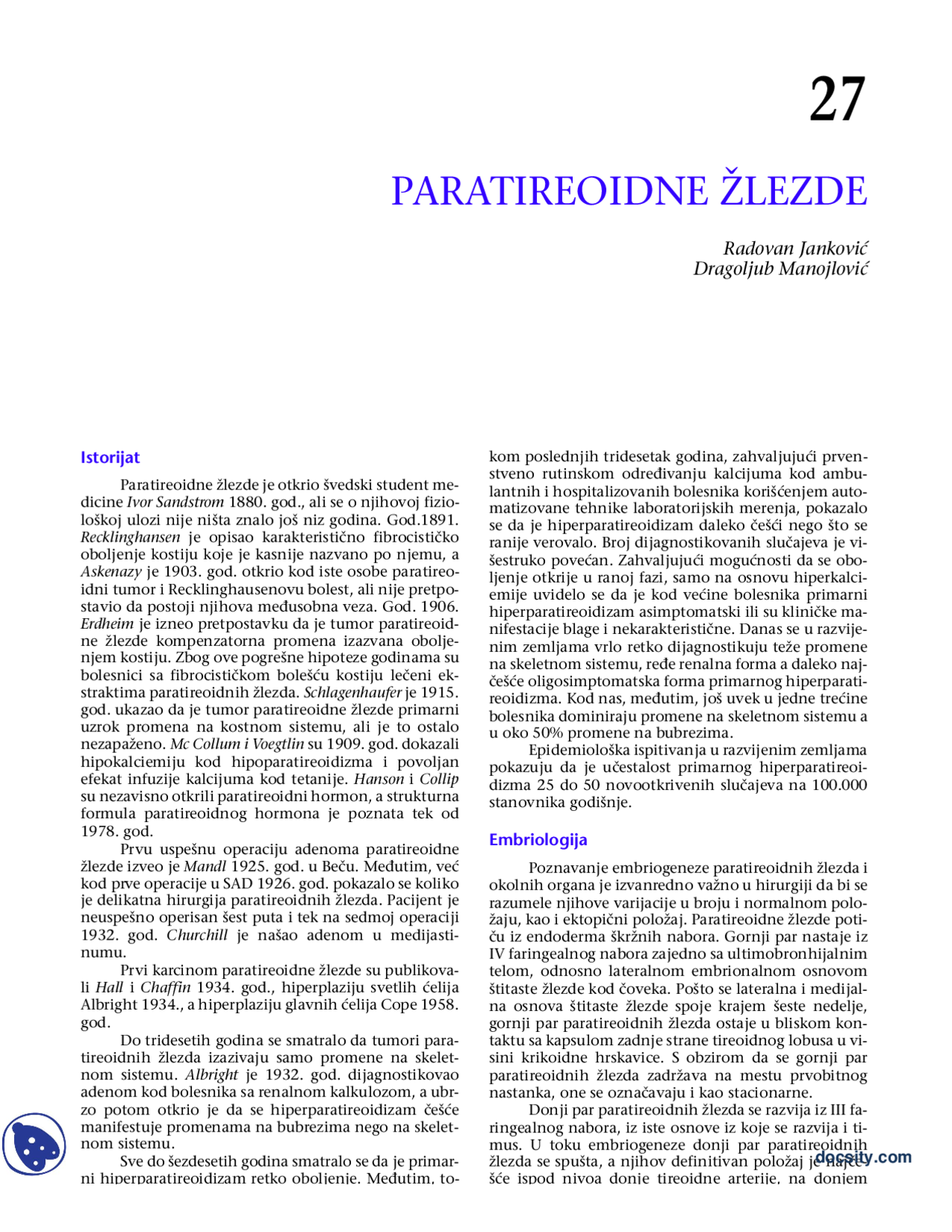 Paratireoidne zlezde-Skripta-Hirurgija-Medicina | Rezime' predlog ...