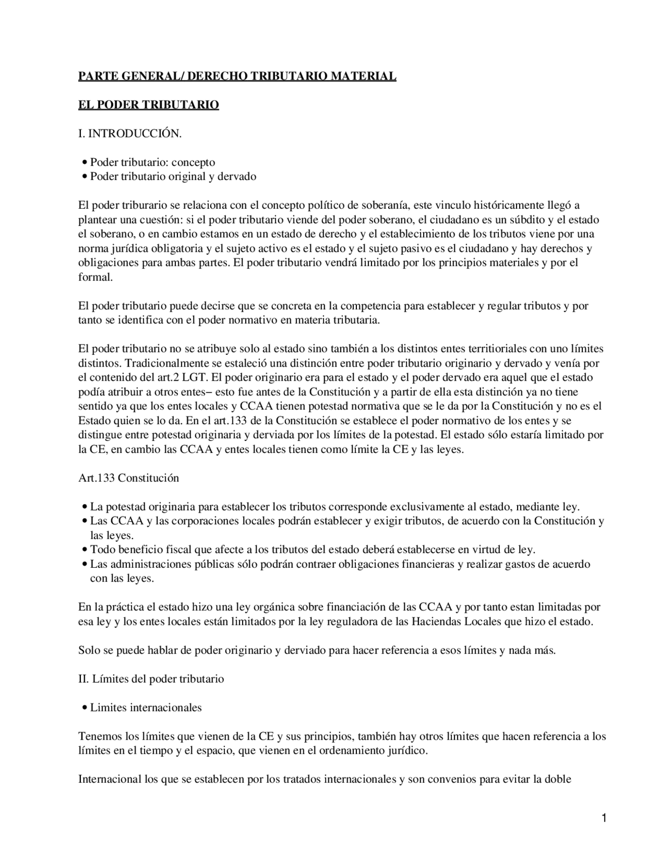 El poder tributario - Apuntes - Derecho Parte1 - Docsity