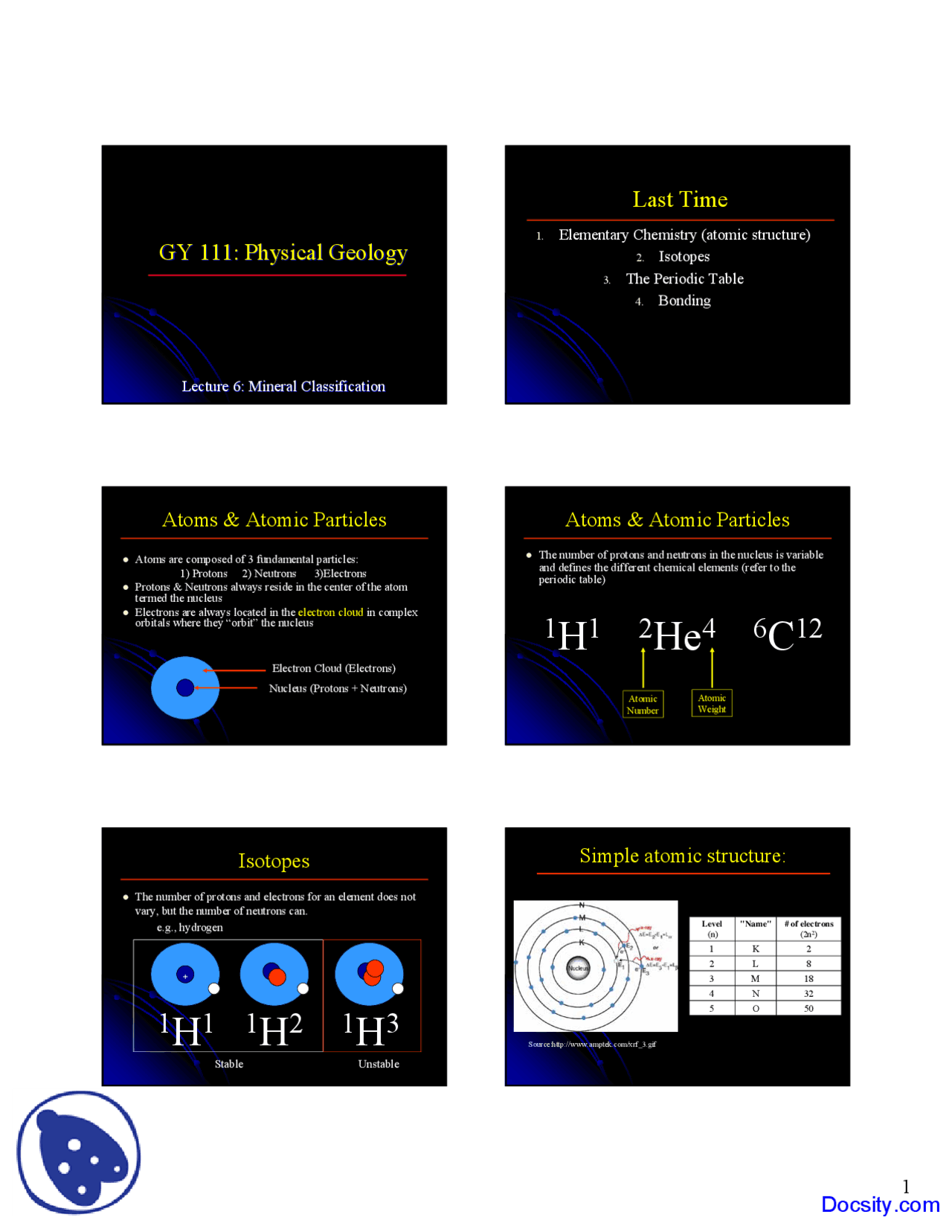 Mineral Classification General Geology Lecture Slides Docsity
