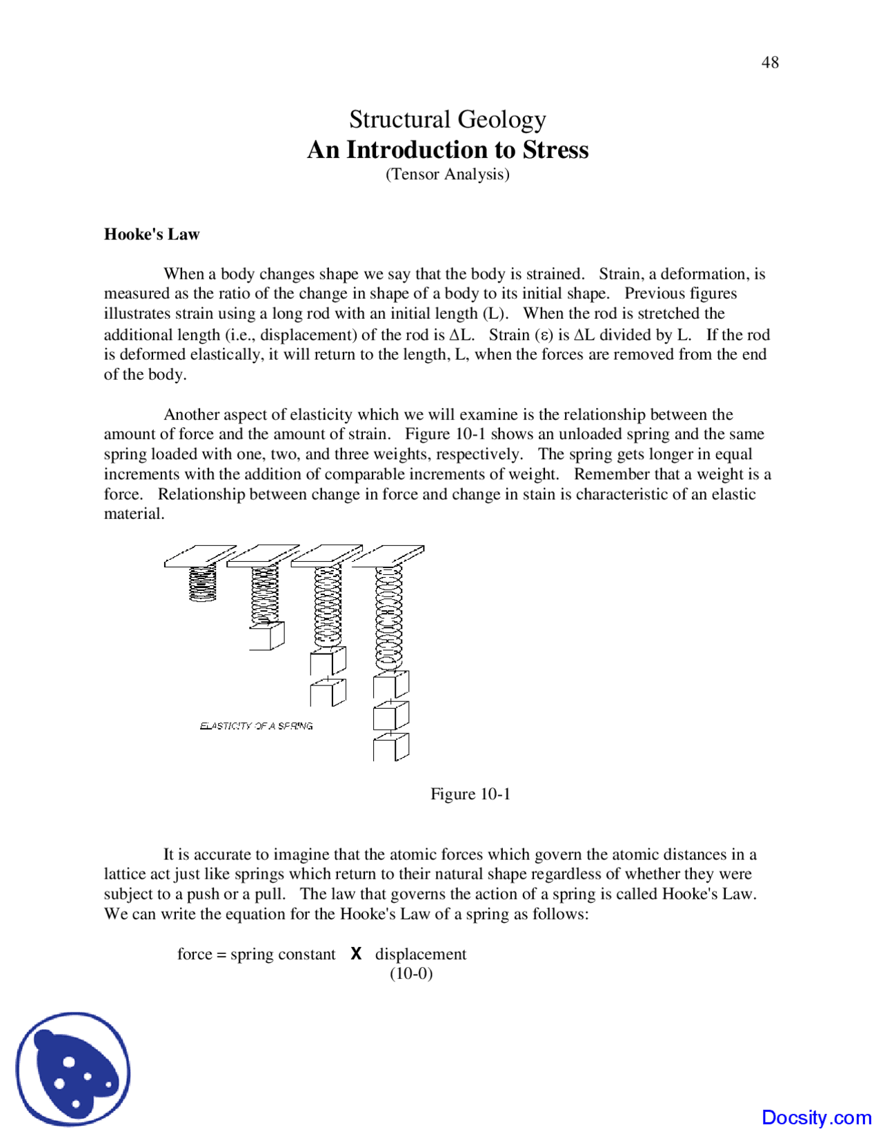 Introduction To Stress Field Geology Lecture Notes Docsity