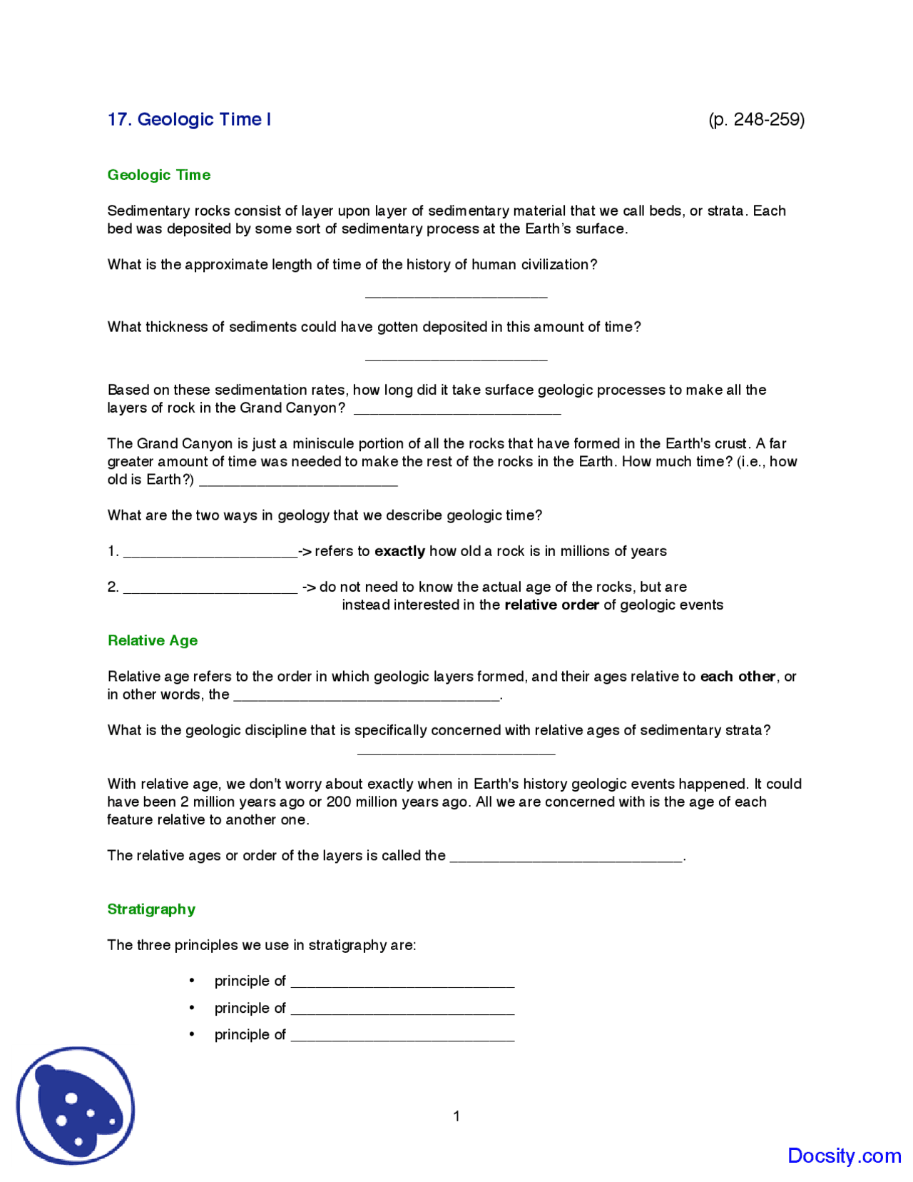 Sedimentary Rocks - General Geology - Lecture Notes | Study notes ...