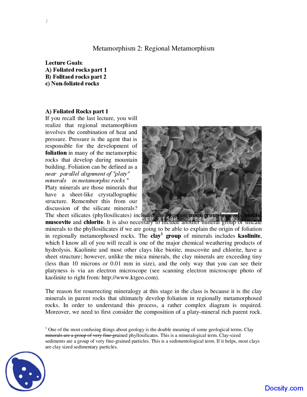 Regional Metamorphism - General Geology - Lecture Notes | Study notes ...