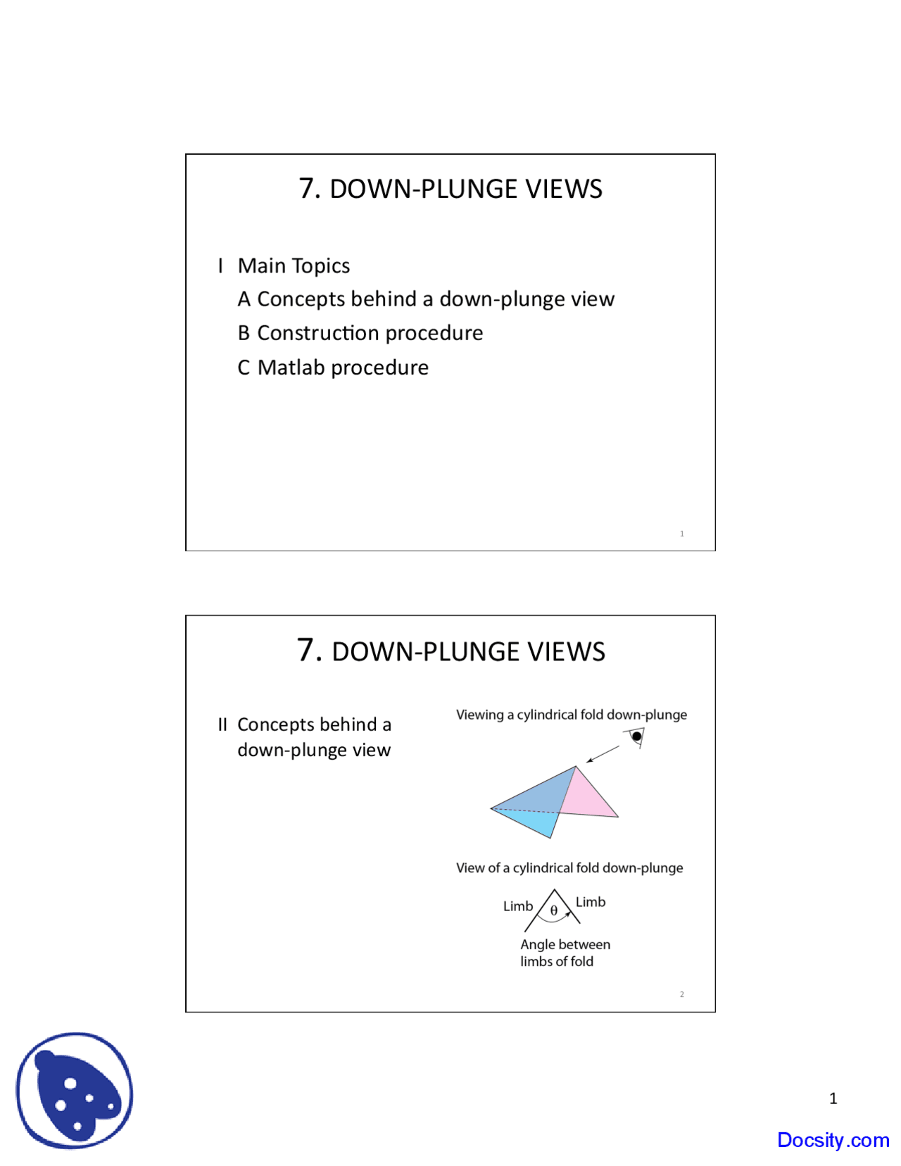 Down Plumge Views Field Geology Lecture Slides Docsity