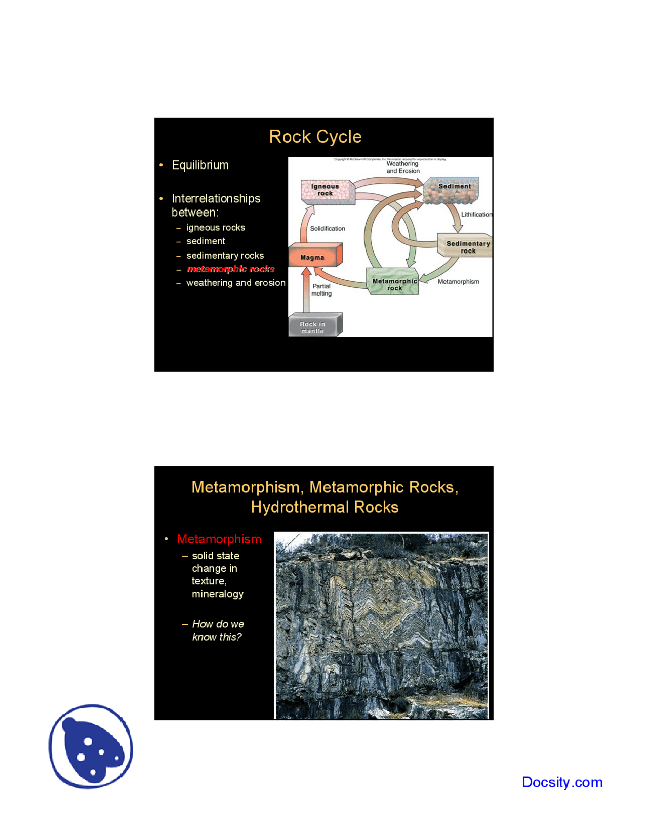 Rock Cycle Two General Geology Lecture Slides Docsity