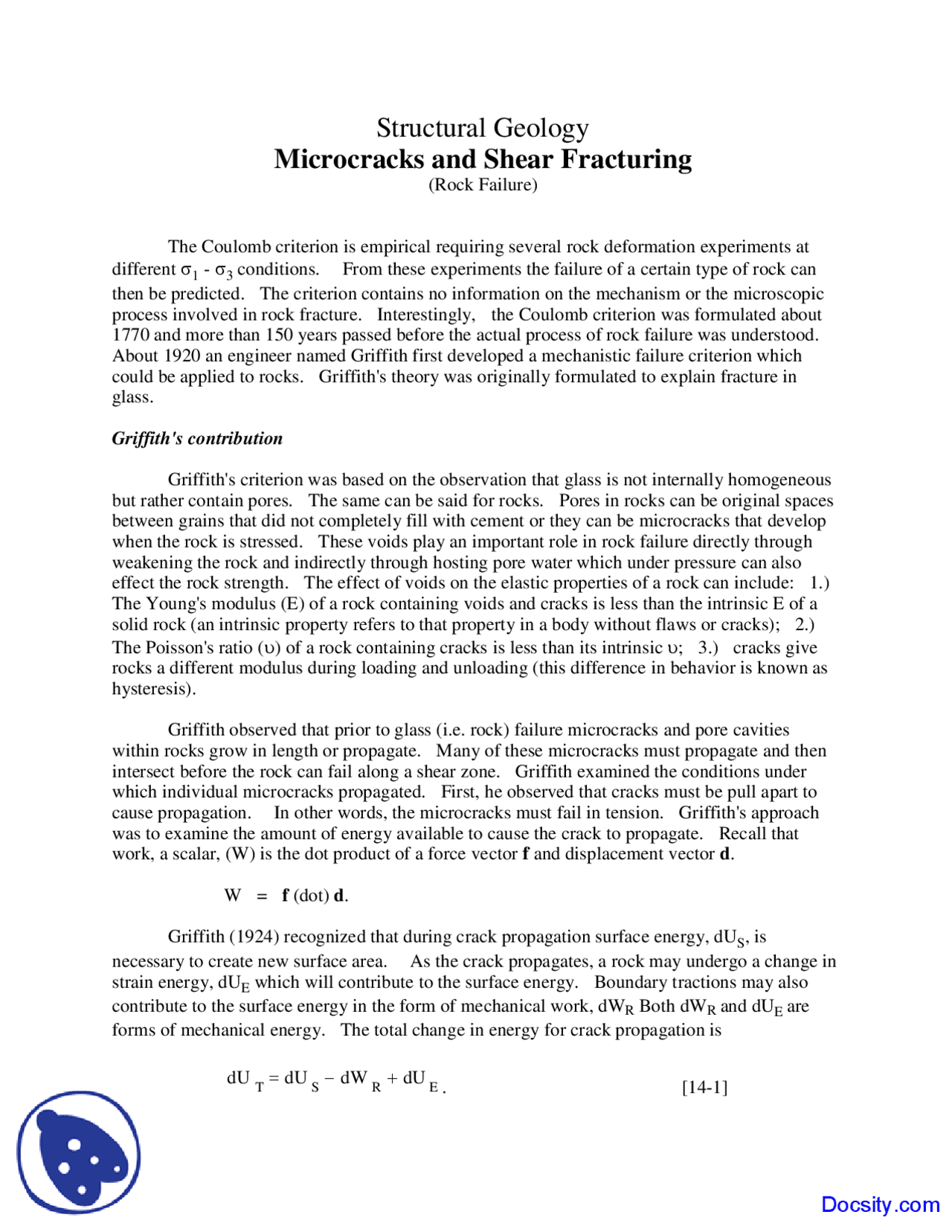 Microcracks Field Geology Lecture Notes Docsity