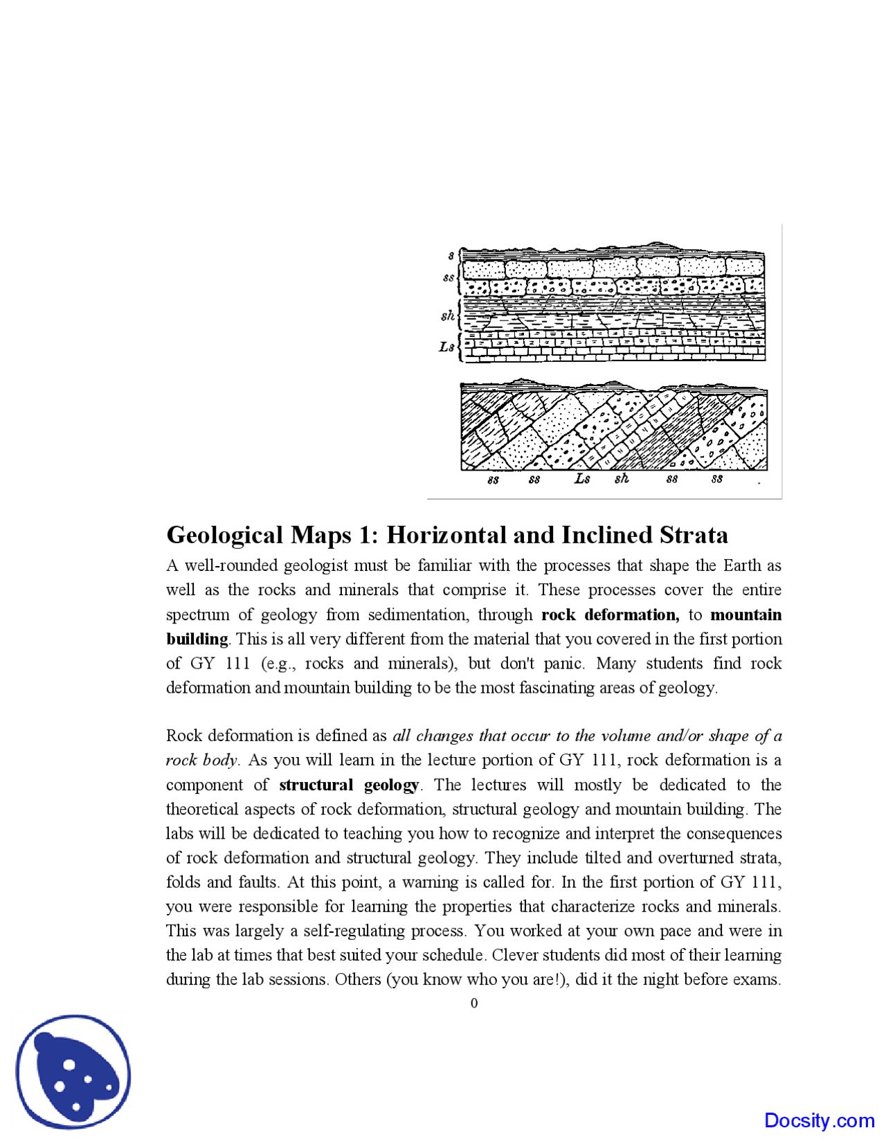 Horizontal And Inclined Strata General Geology Lecture Notes
