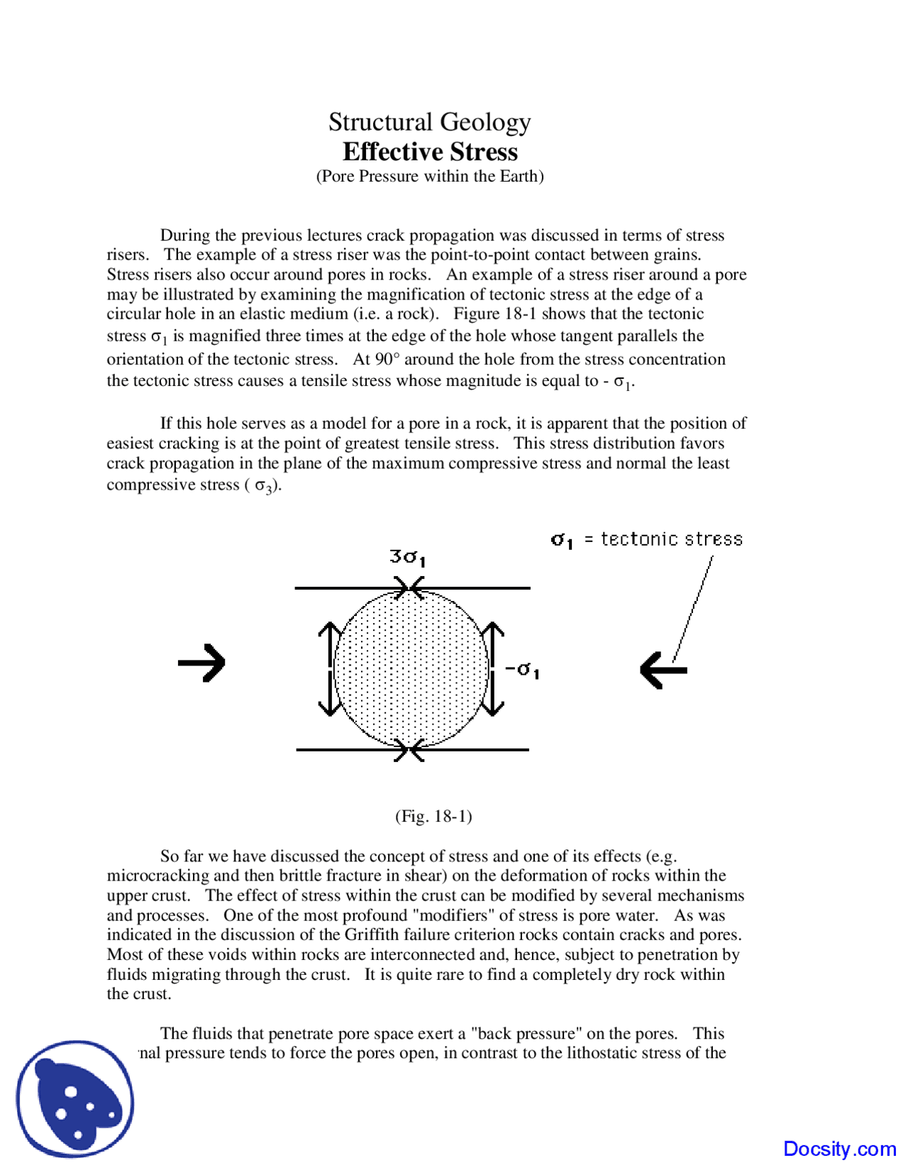 Effective Stress Field Geology Lecture Notes Docsity