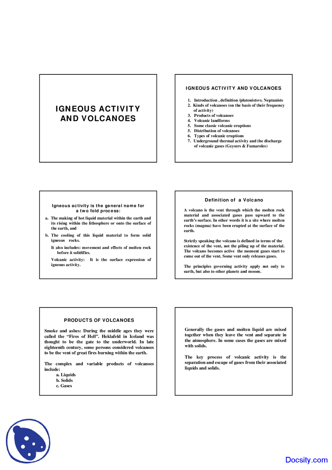 Volcano General Geology Lecture Slides Docsity