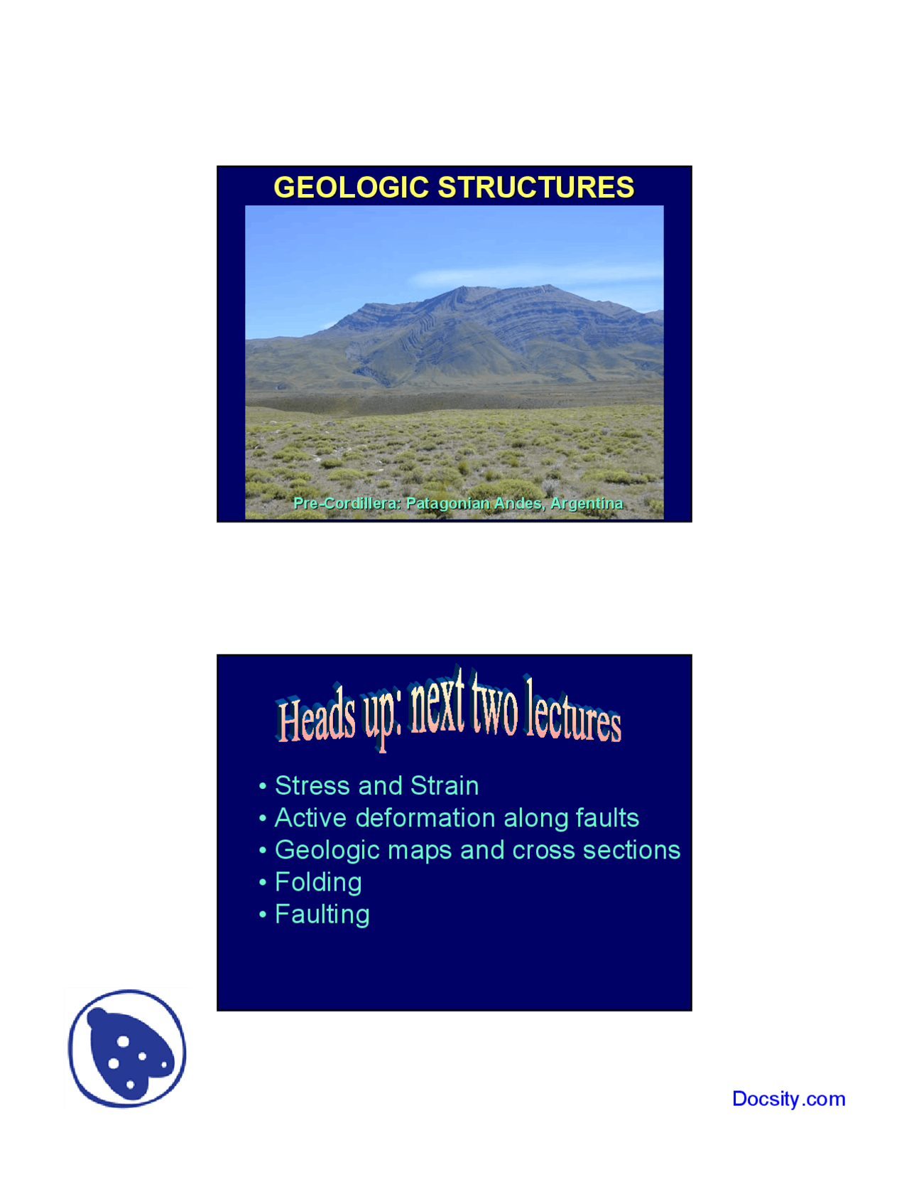 Pre Cordillera General Geology Lecture Slides Docsity