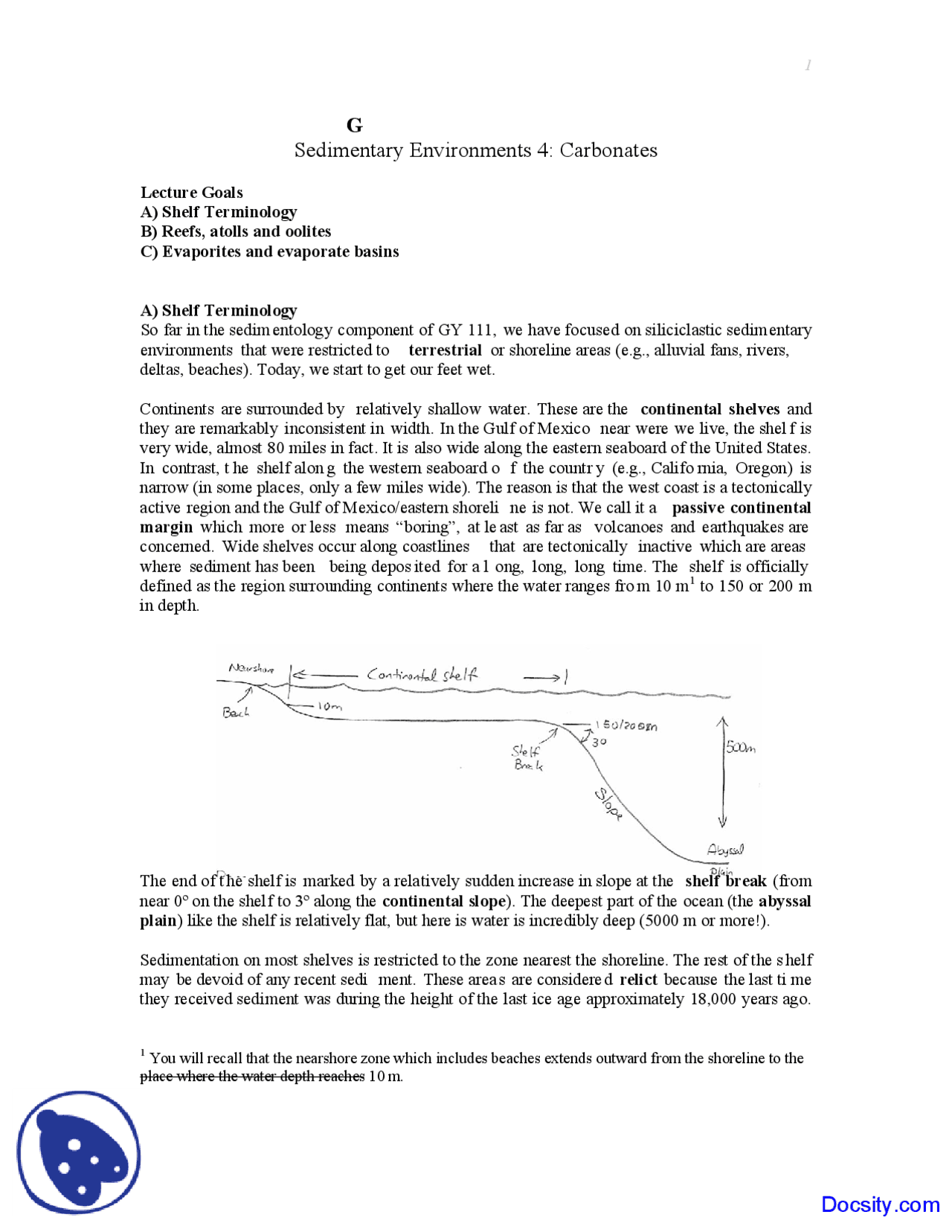 Carbonates General Geology Lecture Notes Docsity