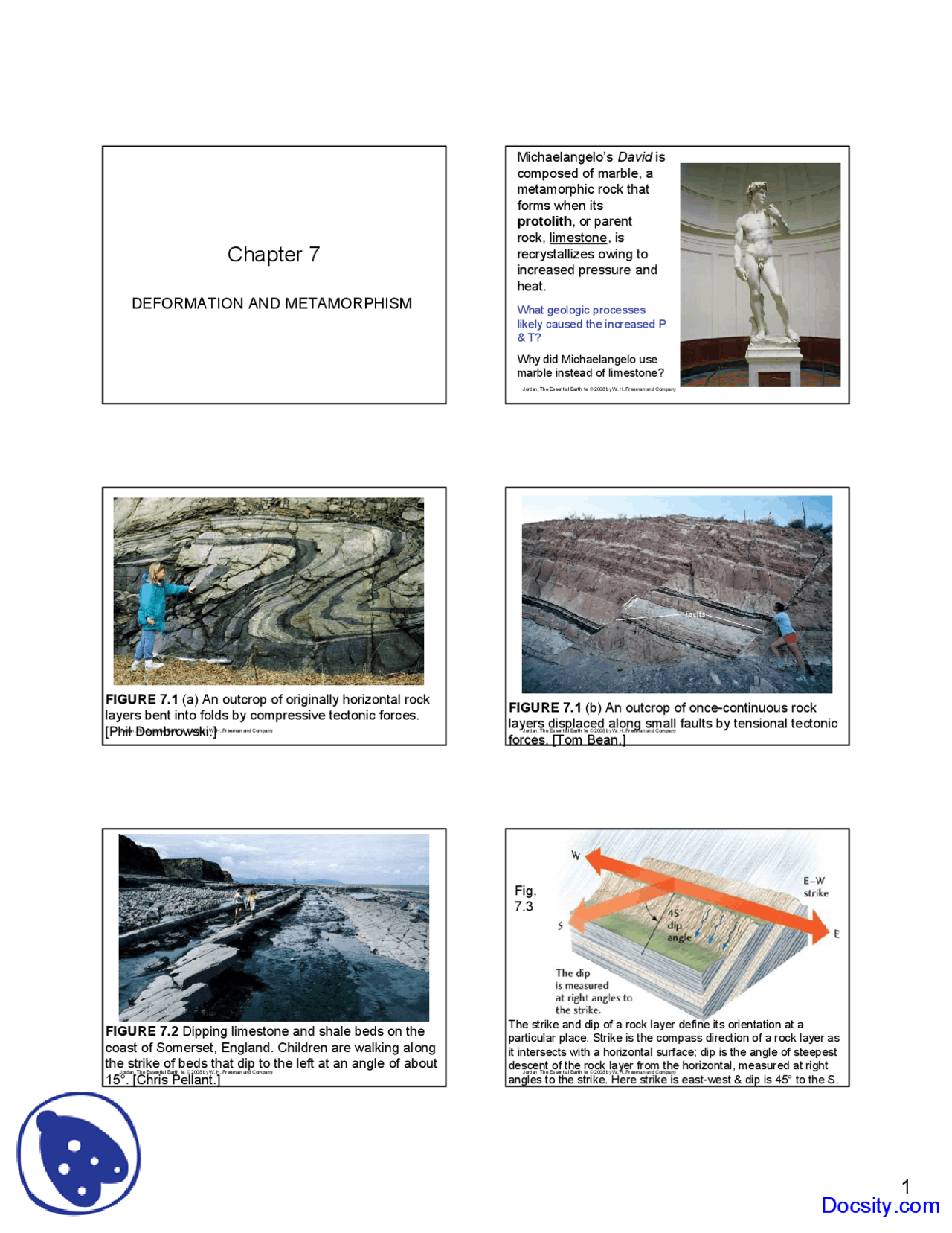 Deformation General Geology Lecture Slides Docsity