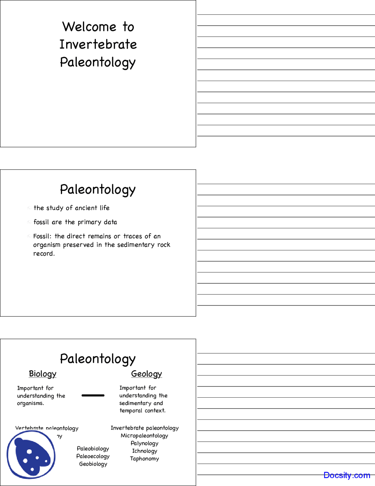 Introduction Paleontology Lecture Slides Docsity