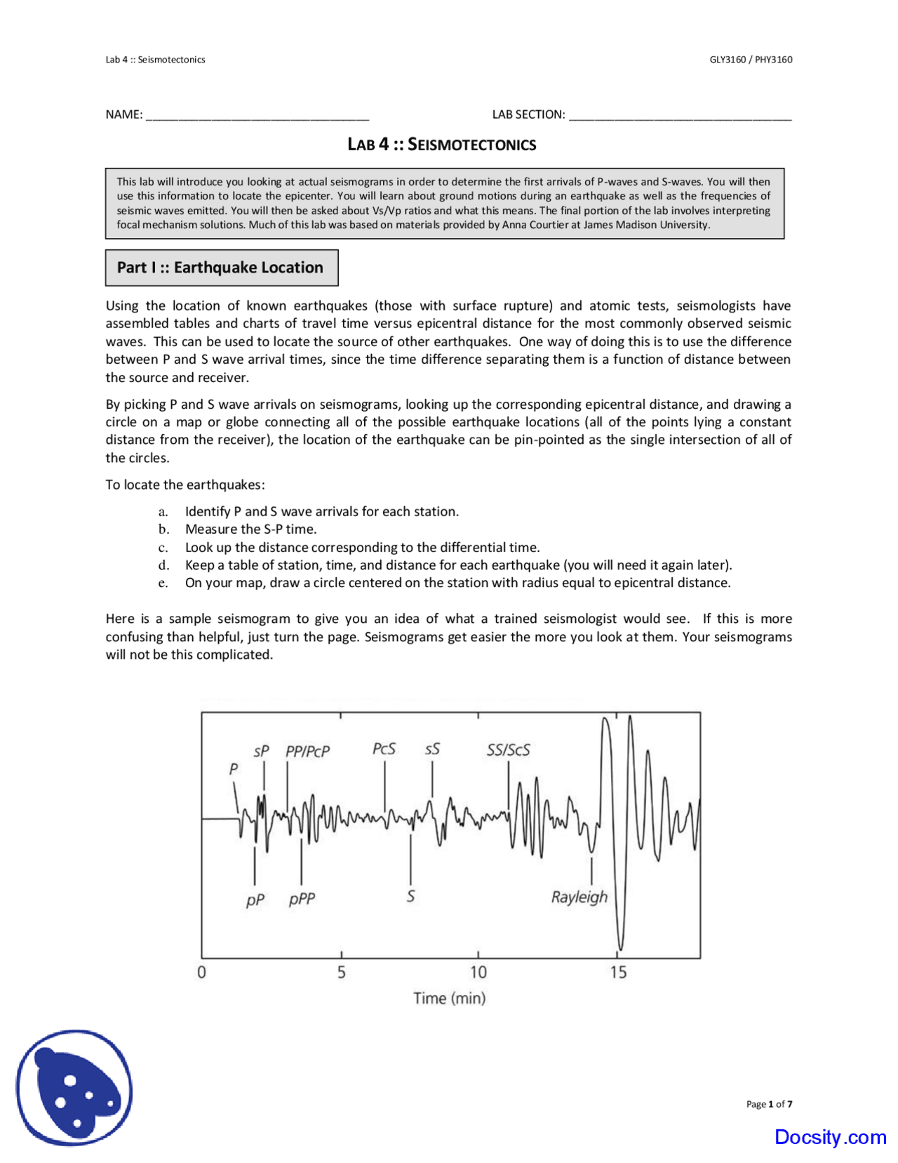 Seismotectonics Seismology Lab Notes Docsity