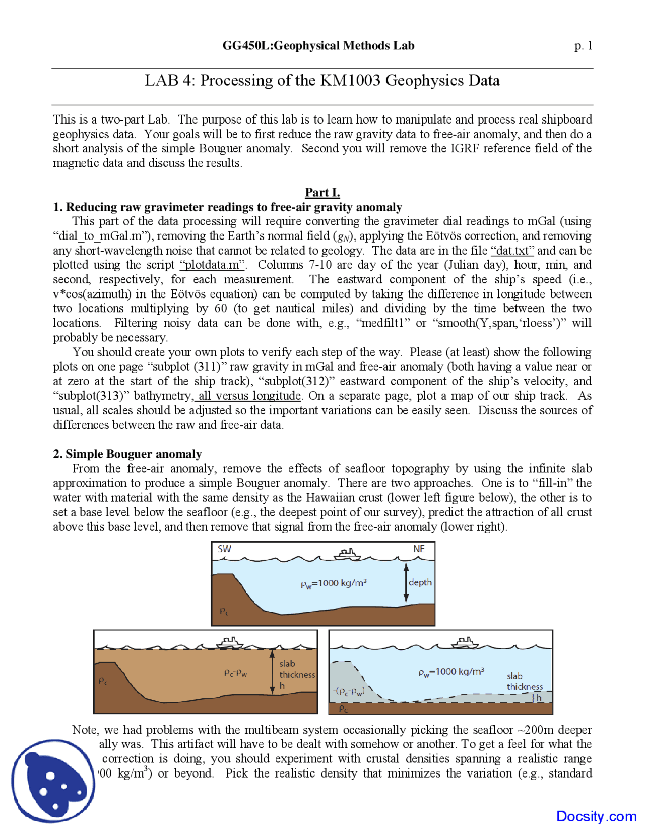 Processing Seismology Lab Notes Docsity