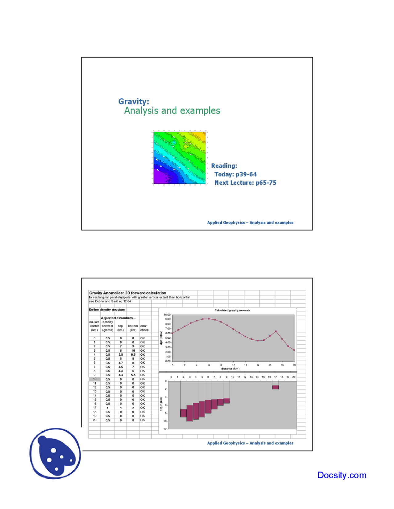 Analysis Seismology Lecture Slides Docsity