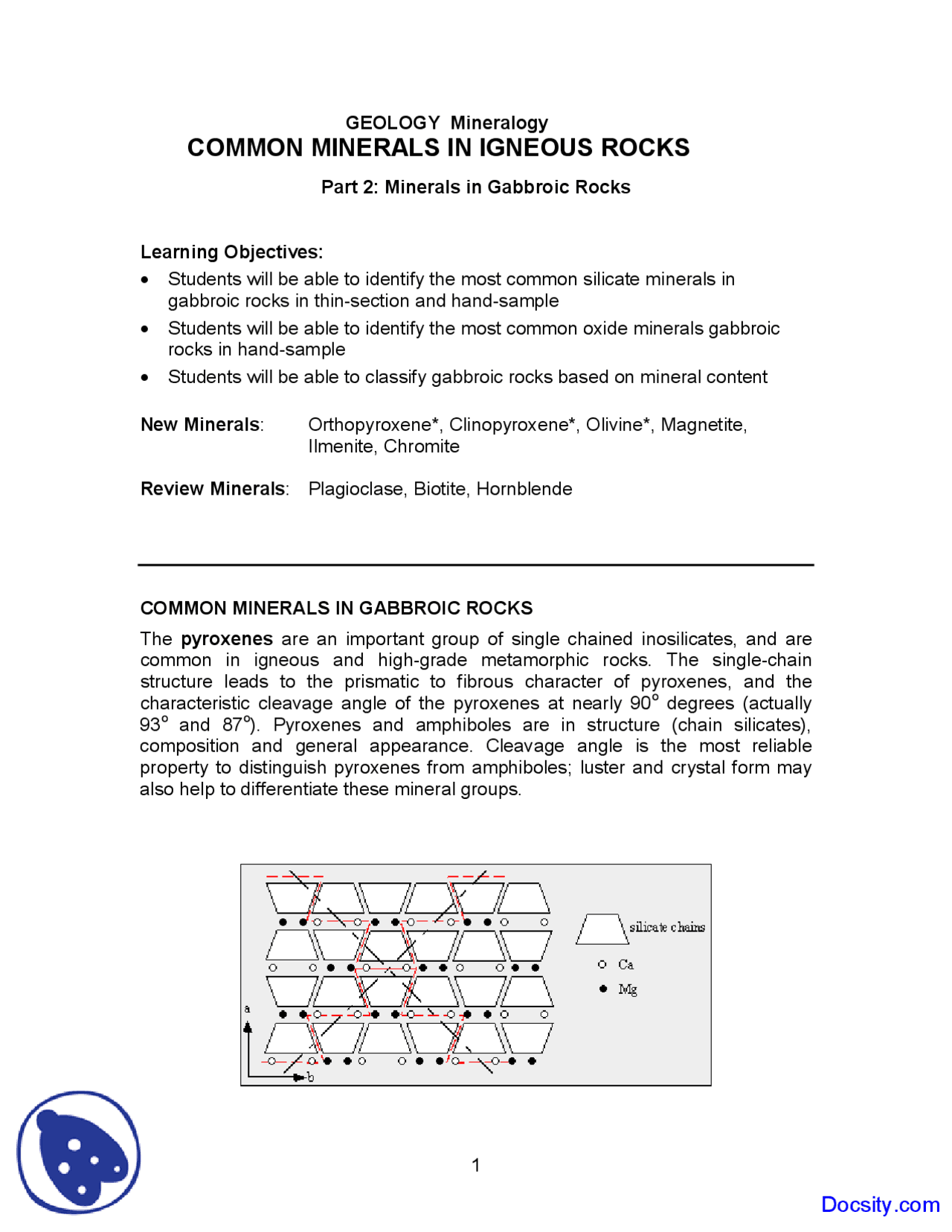 Common Minerals In Igneous Rocks Mineral Deposits Lecture Notes